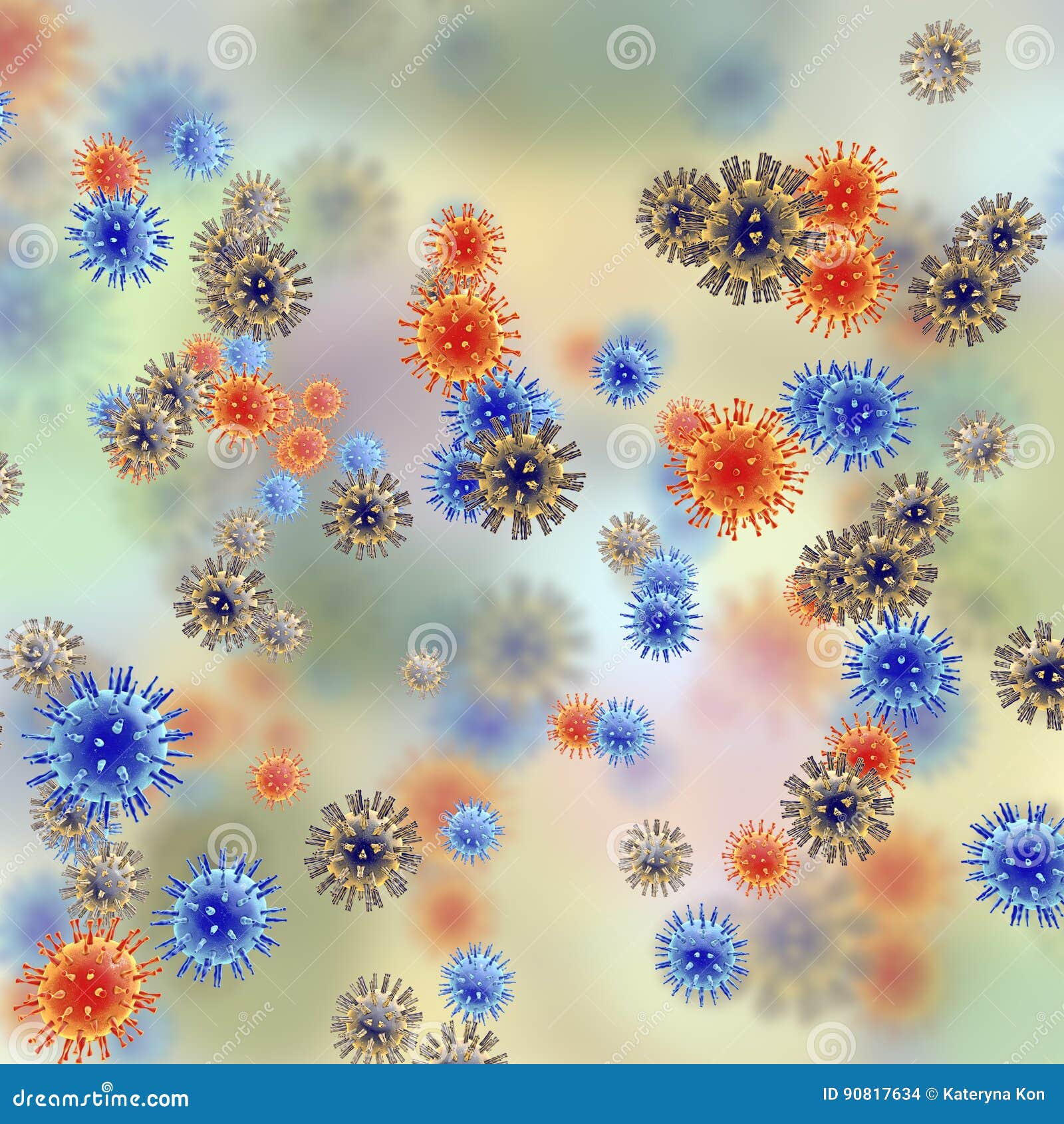 Set of Viruses of Different Shapes Stock Illustration - Illustration of ...