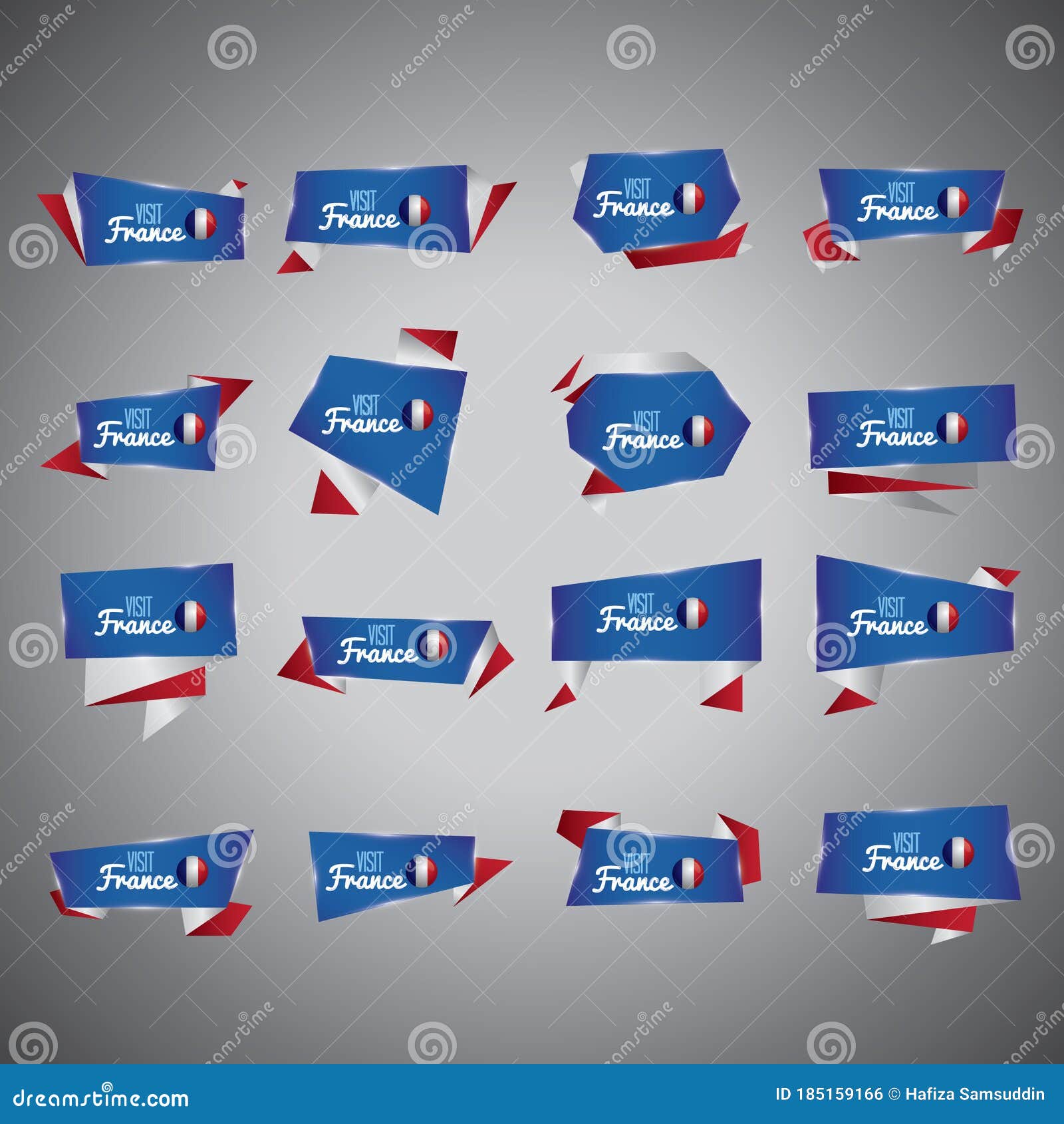 Set of Visit France Banners. Vector Illustration Decorative Design ...