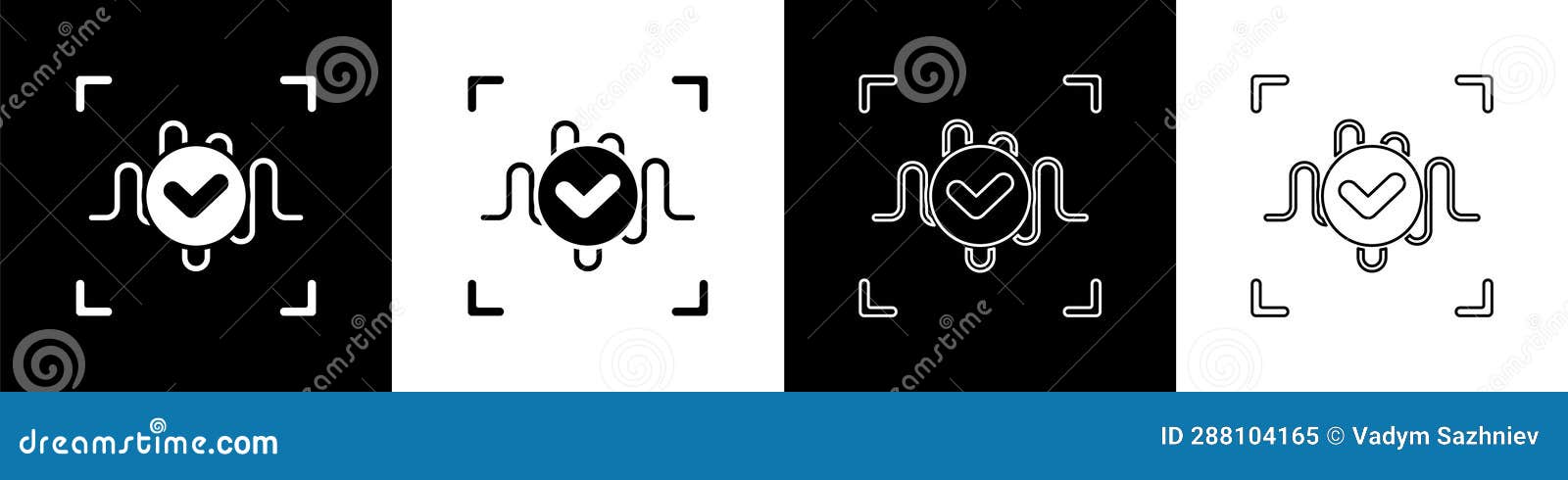 Set Voice Recognition Icon Isolated on Black and White Background ...