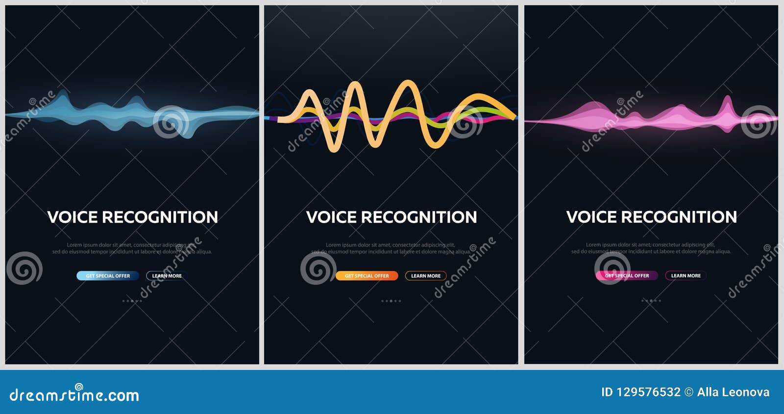 Set of Voice Recognition System and Personal Assistant Banners. Voice ...