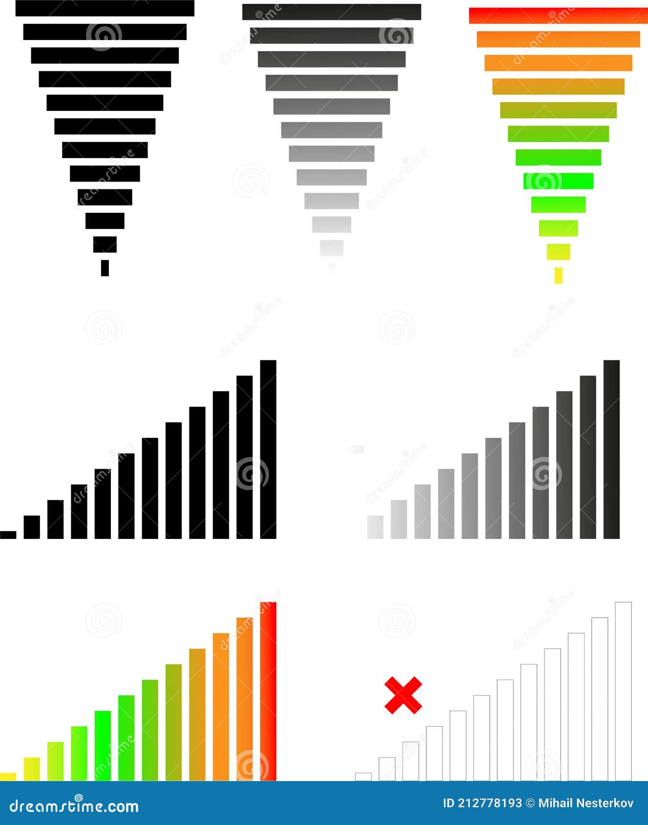 Set of Volume Level Signs Made Stock Vector - Illustration of black ...