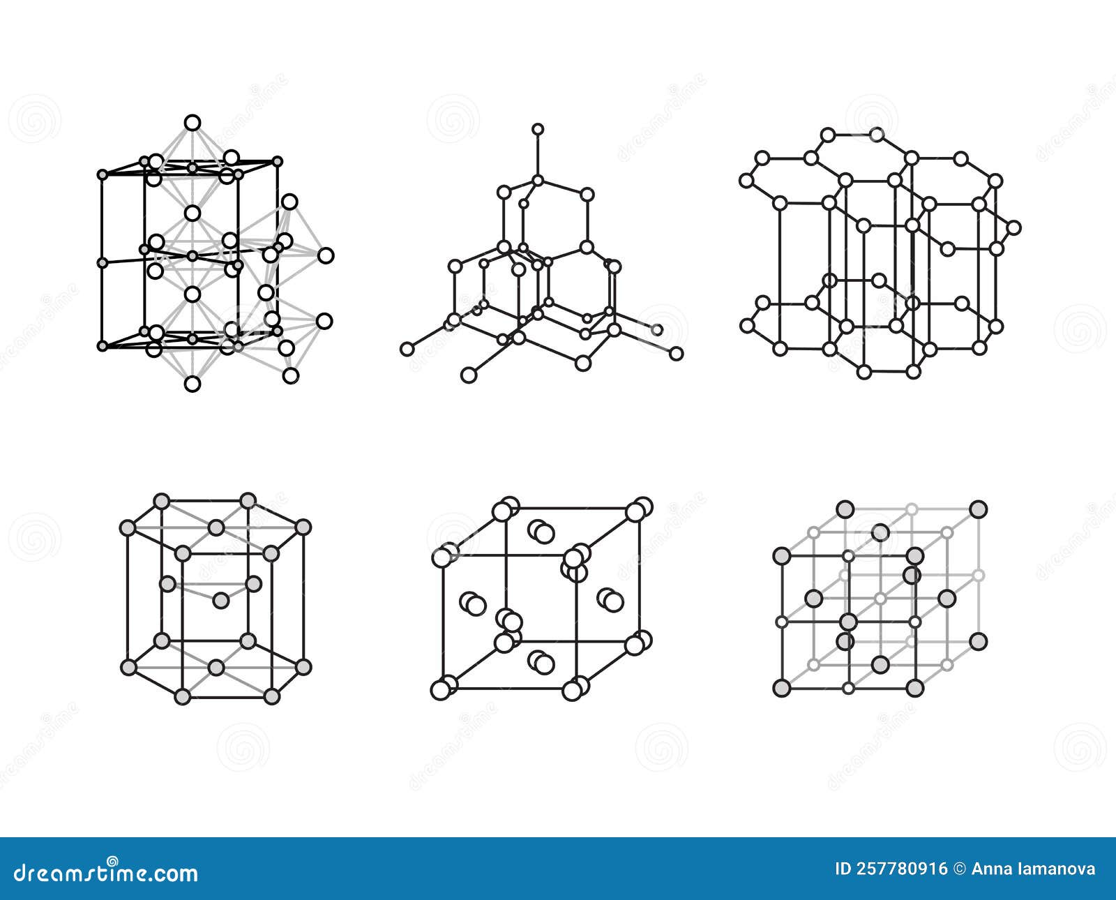 Ionic Lattice Model Of Sodium And Chloride Molecules Cartoon Vector ...