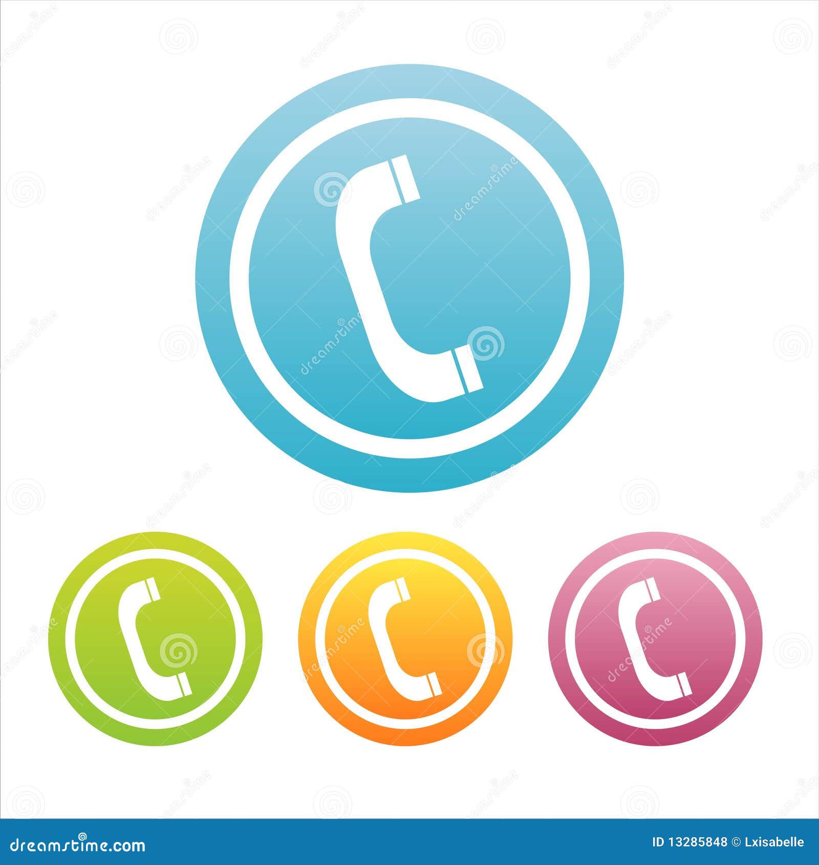 Set von 4 Telefonzeichen vektor abbildung. Illustration von glatt ...