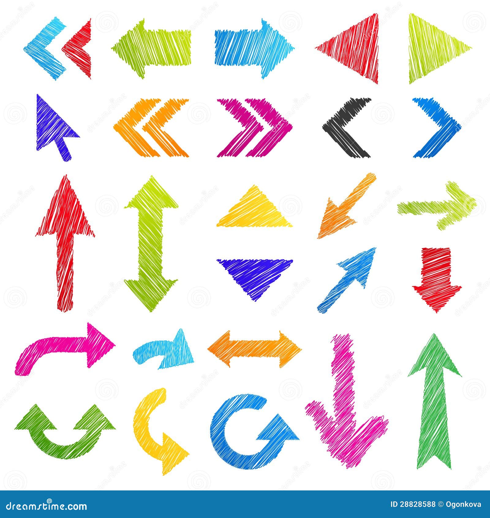 Set: Von Hand Gezeichnete Pfeile Vektor Abbildung - Illustration von ...