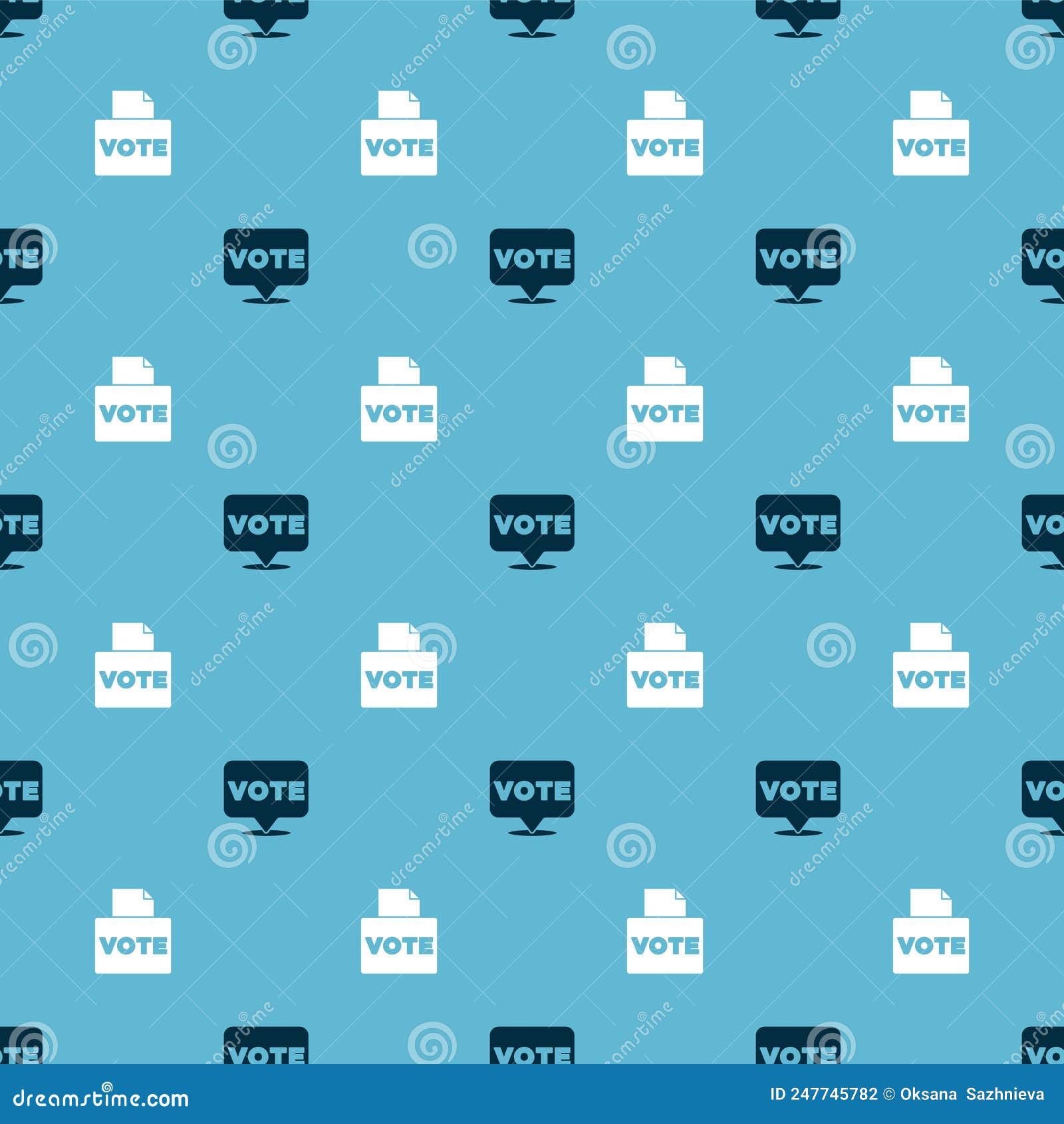 Set Vote and Box on Seamless Pattern. Vector Stock Vector ...