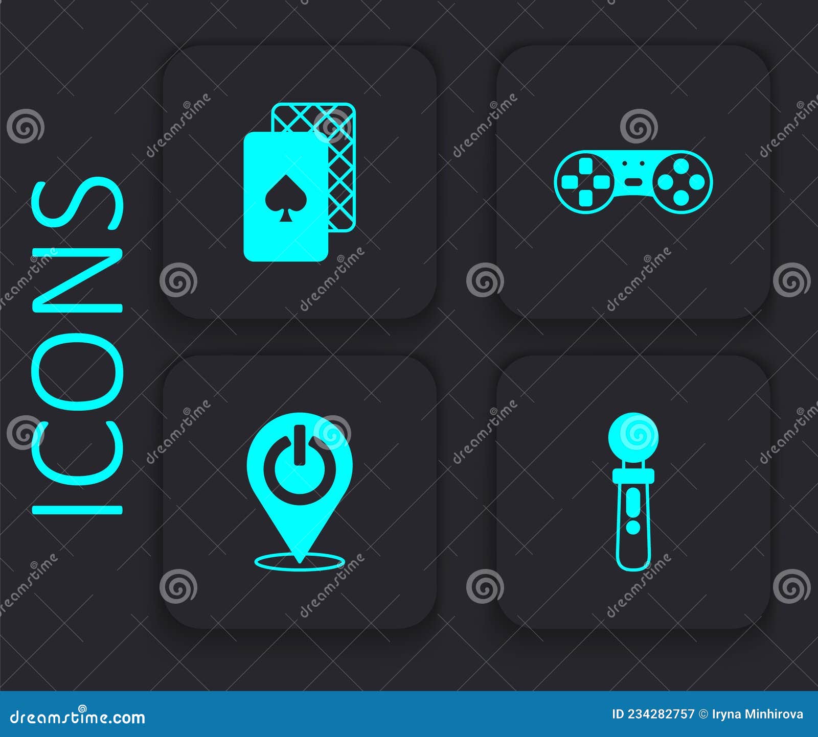 Set VR Controller Game, Playing Cards, Game or Joystick and Power ...