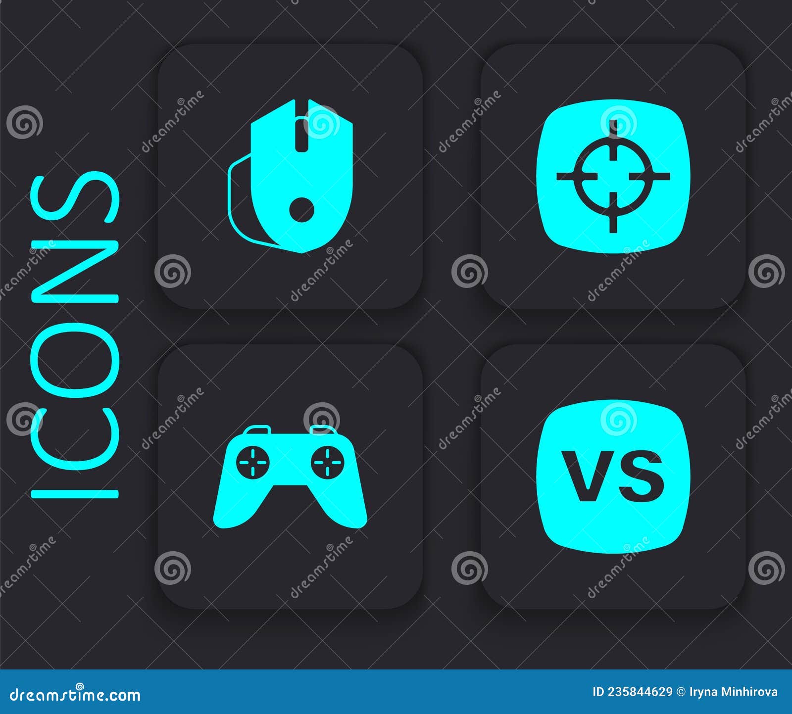 Set VS Versus Battle, Computer Mouse, Target Sport and Game Controller ...