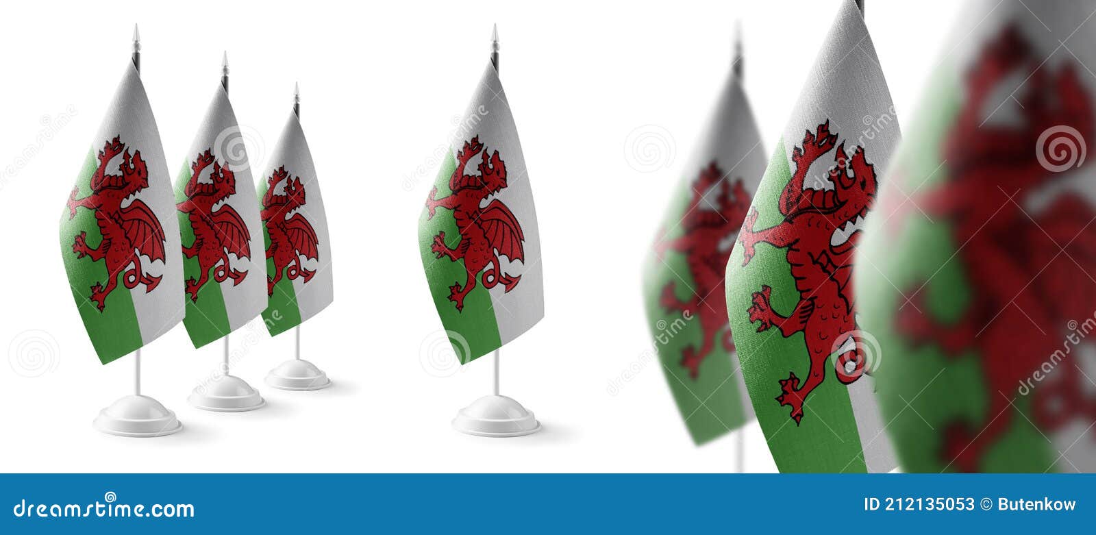 Set of Wales National Flags on a White Background Stock Image - Image ...