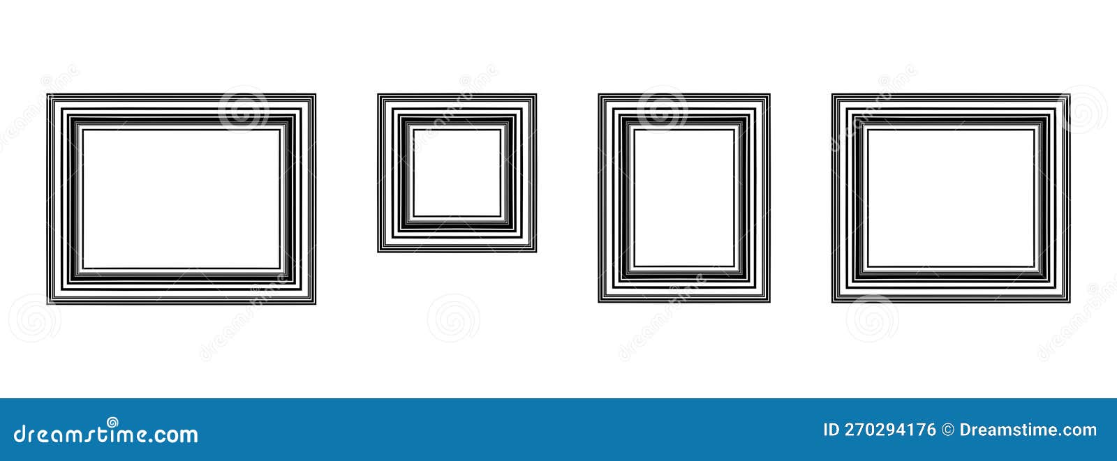 Set of Wall Picture Frame in Different Shapes Isolated Stock Vector ...