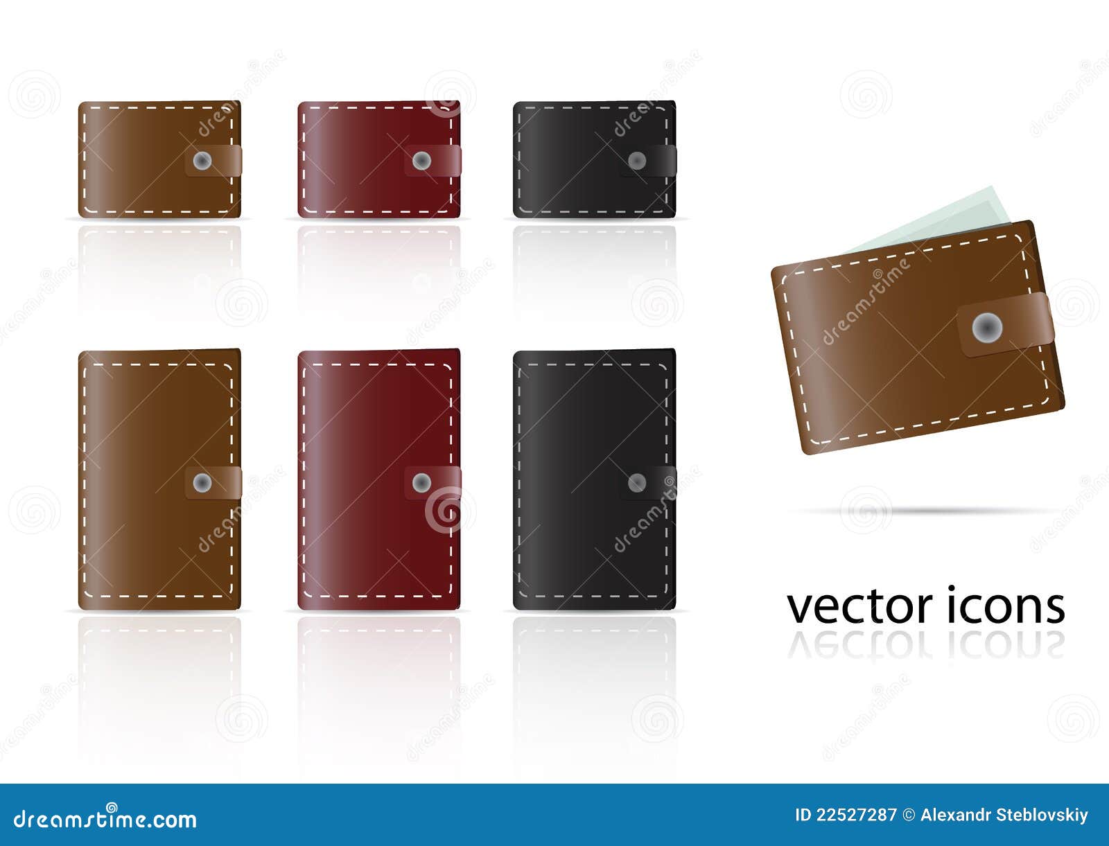 Set of wallet icons stock vector. Illustration of cash - 22527287