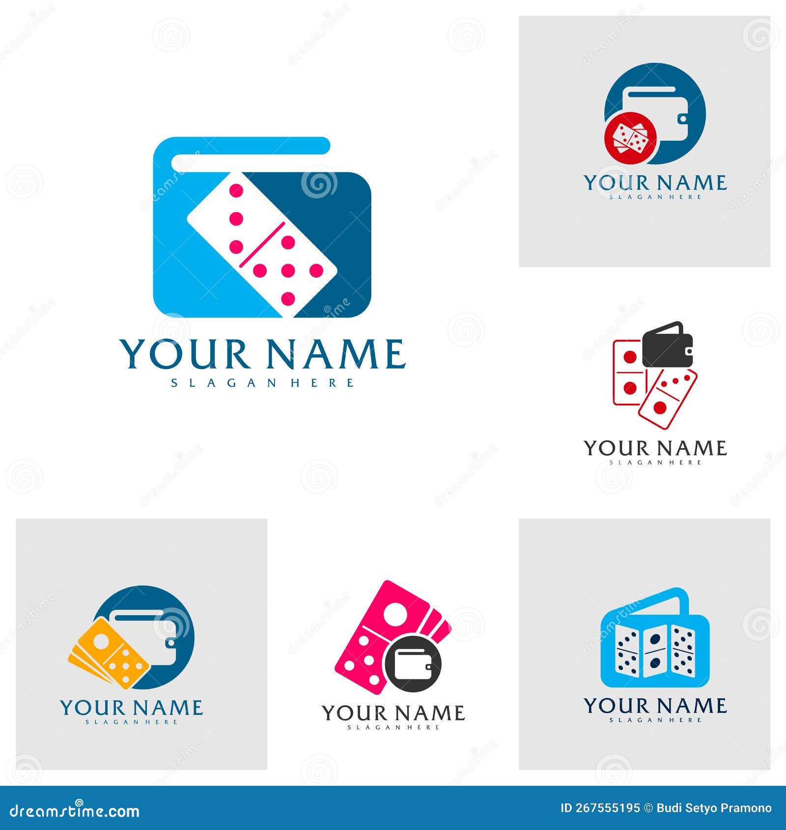 Set of Wallets Domino Logo Vector Template, Creative Domino Logo Design ...