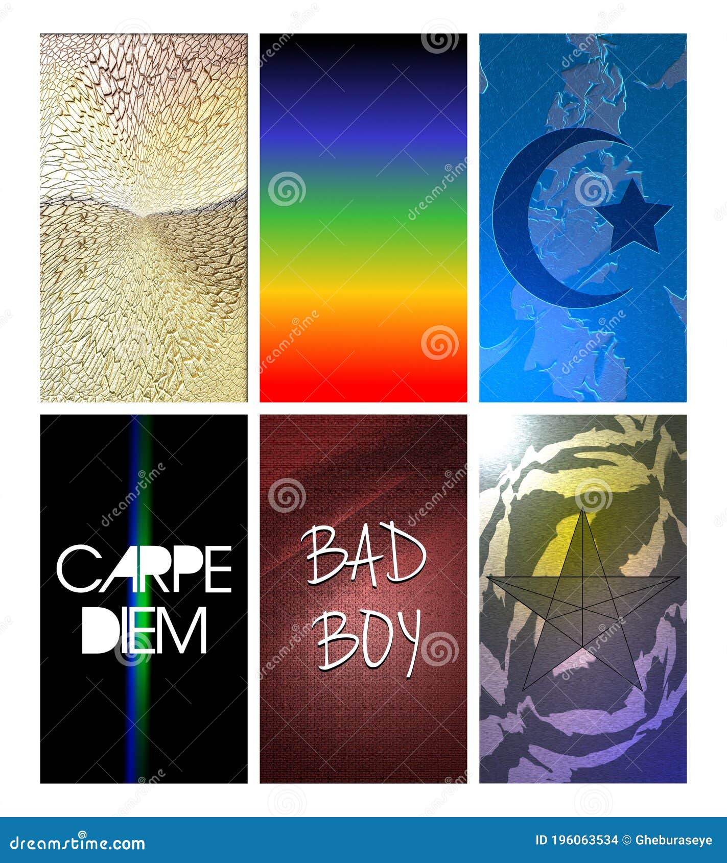 Set of Colorful Backgrounds with Different Symbols, Collection ...
