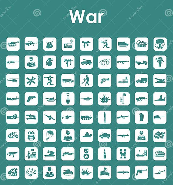 Set of war simple icons stock vector. Illustration of army - 58348665