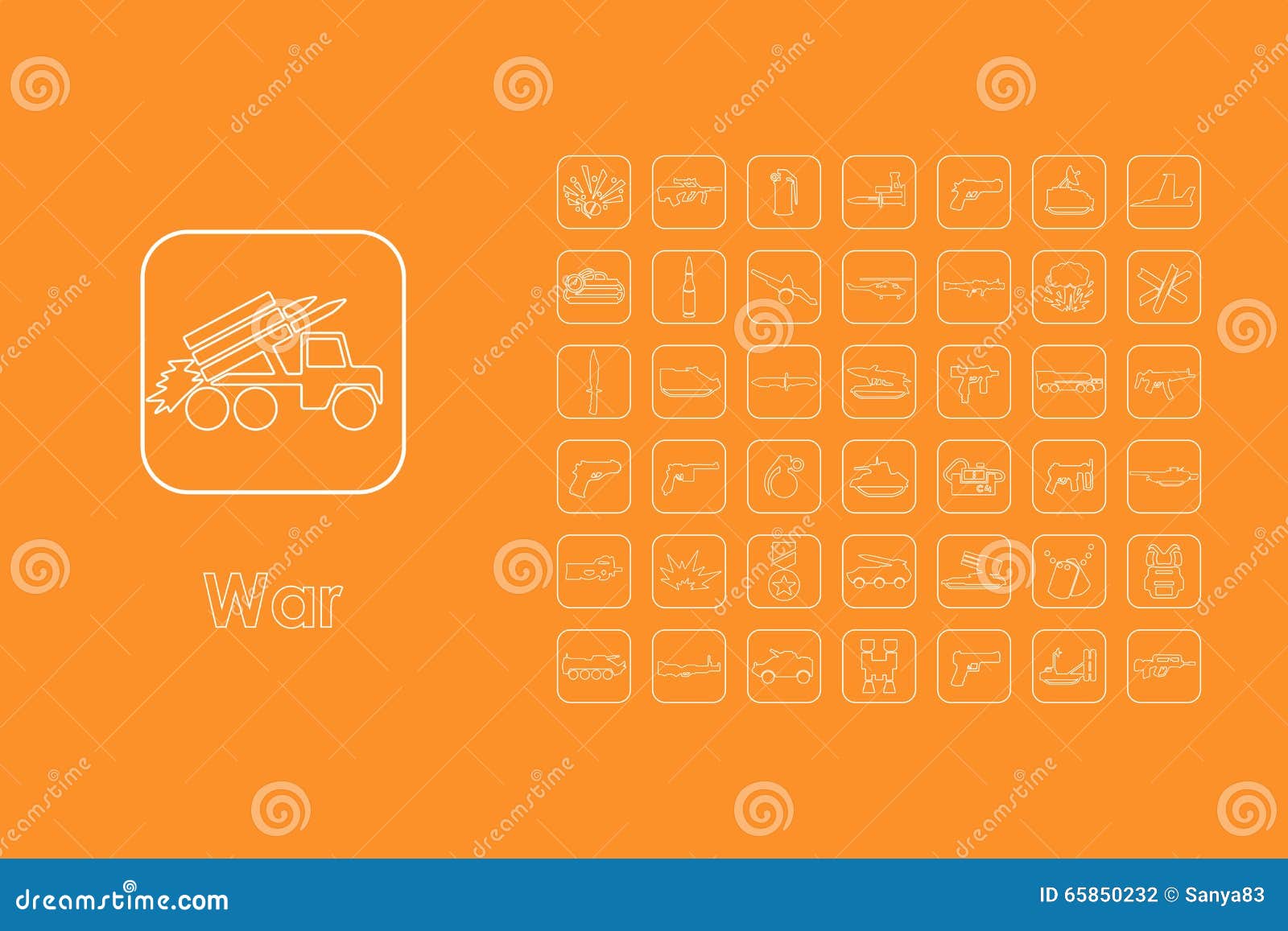 Set of war simple icons stock vector. Illustration of flat - 65850232