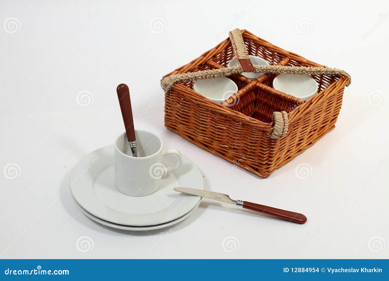 Set of ware for picnic stock photo. Image of plate, basket - 12884954