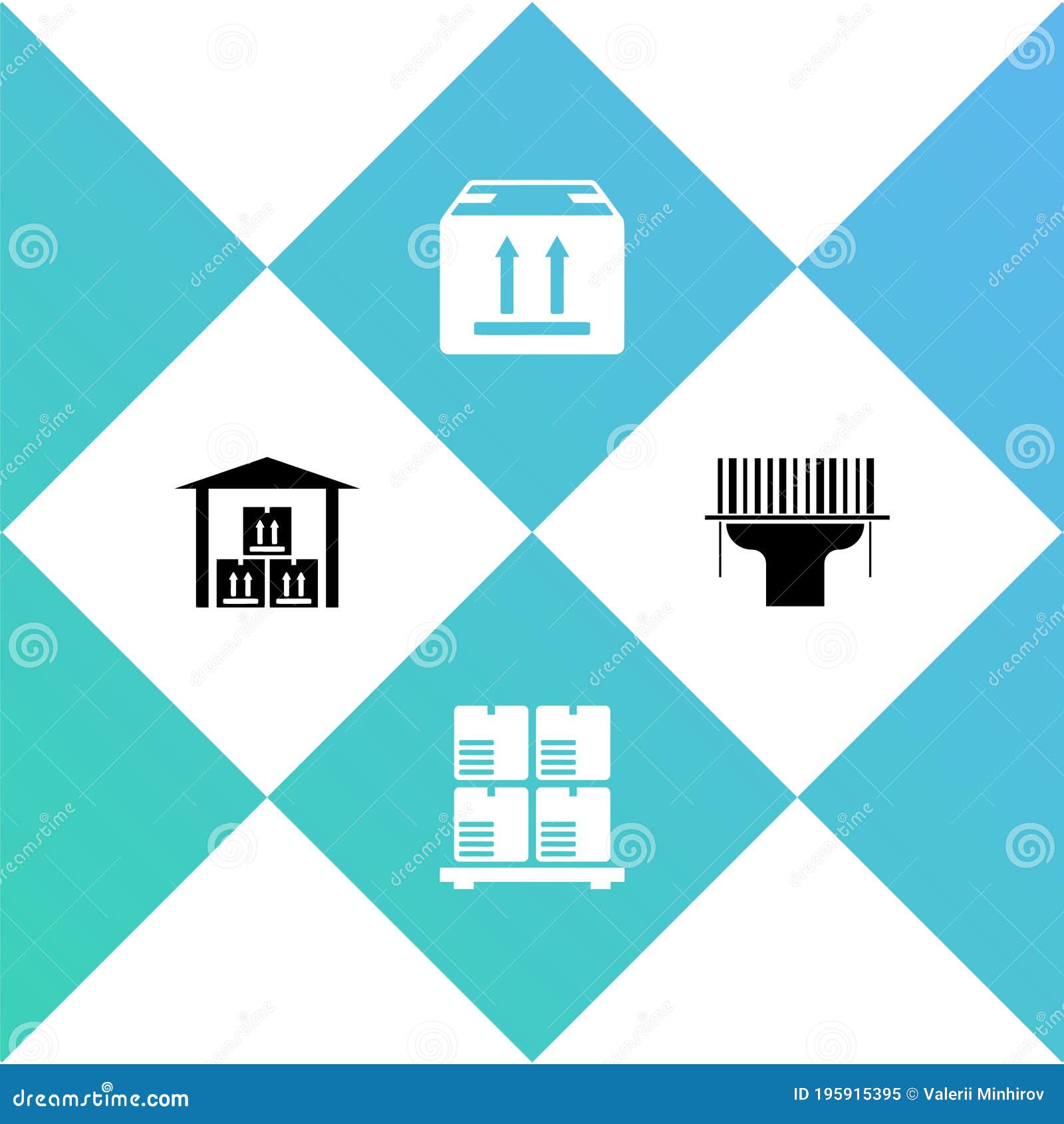Warehouse Cardboard Boxes Delivery Pictogram Royalty-Free Illustration ...