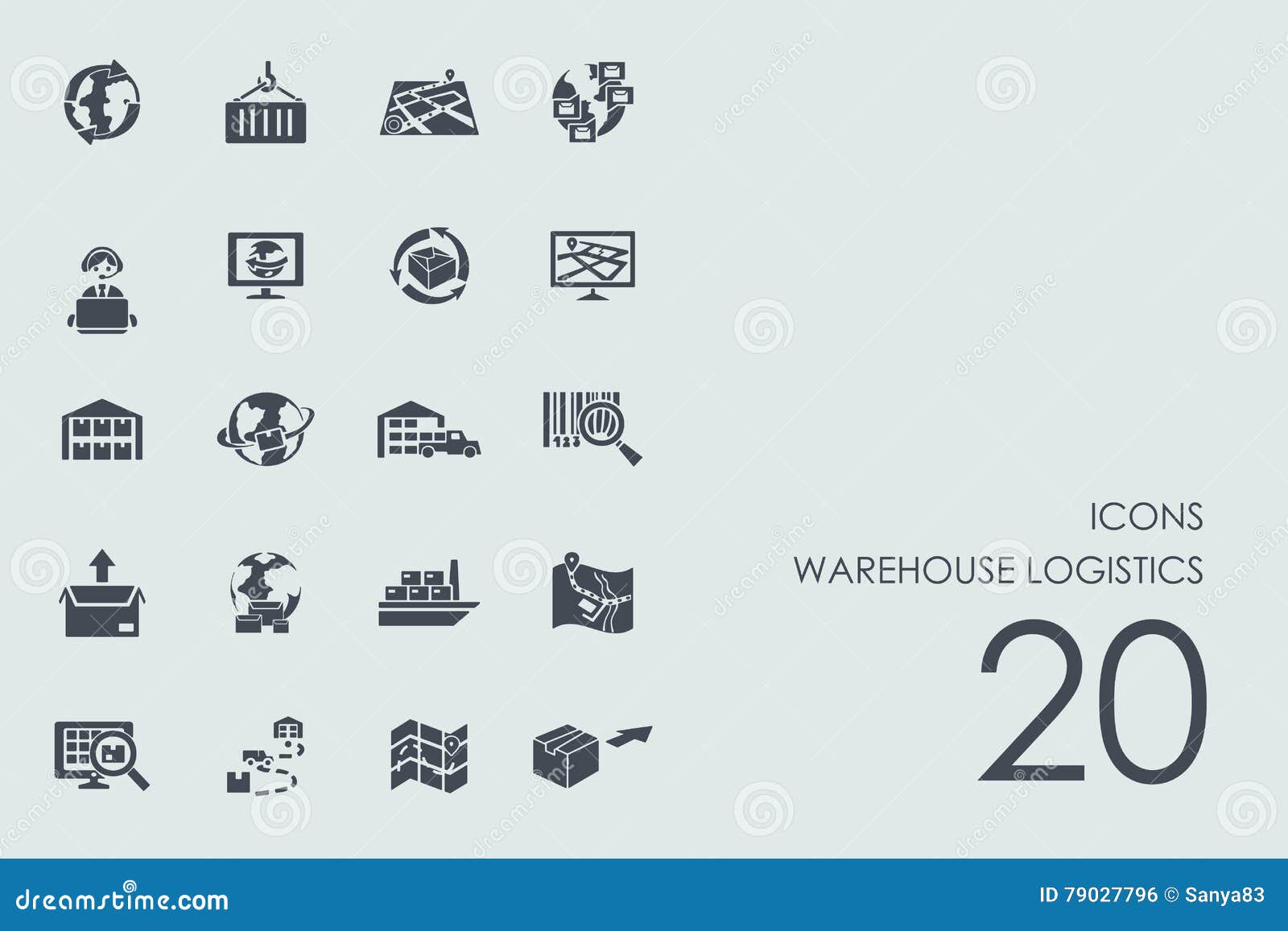Set of Warehouse Logistics Icons Stock Vector - Illustration of ...