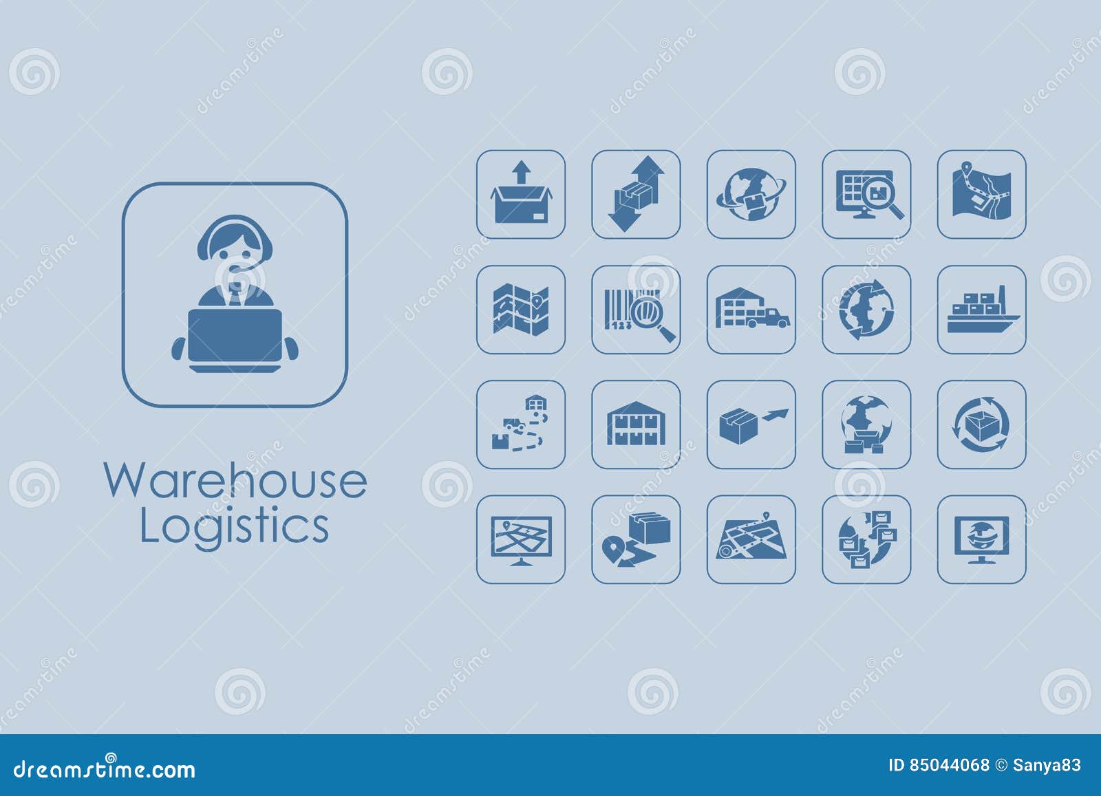 Set of Warehouse Logistics Simple Icons Stock Vector - Illustration of ...
