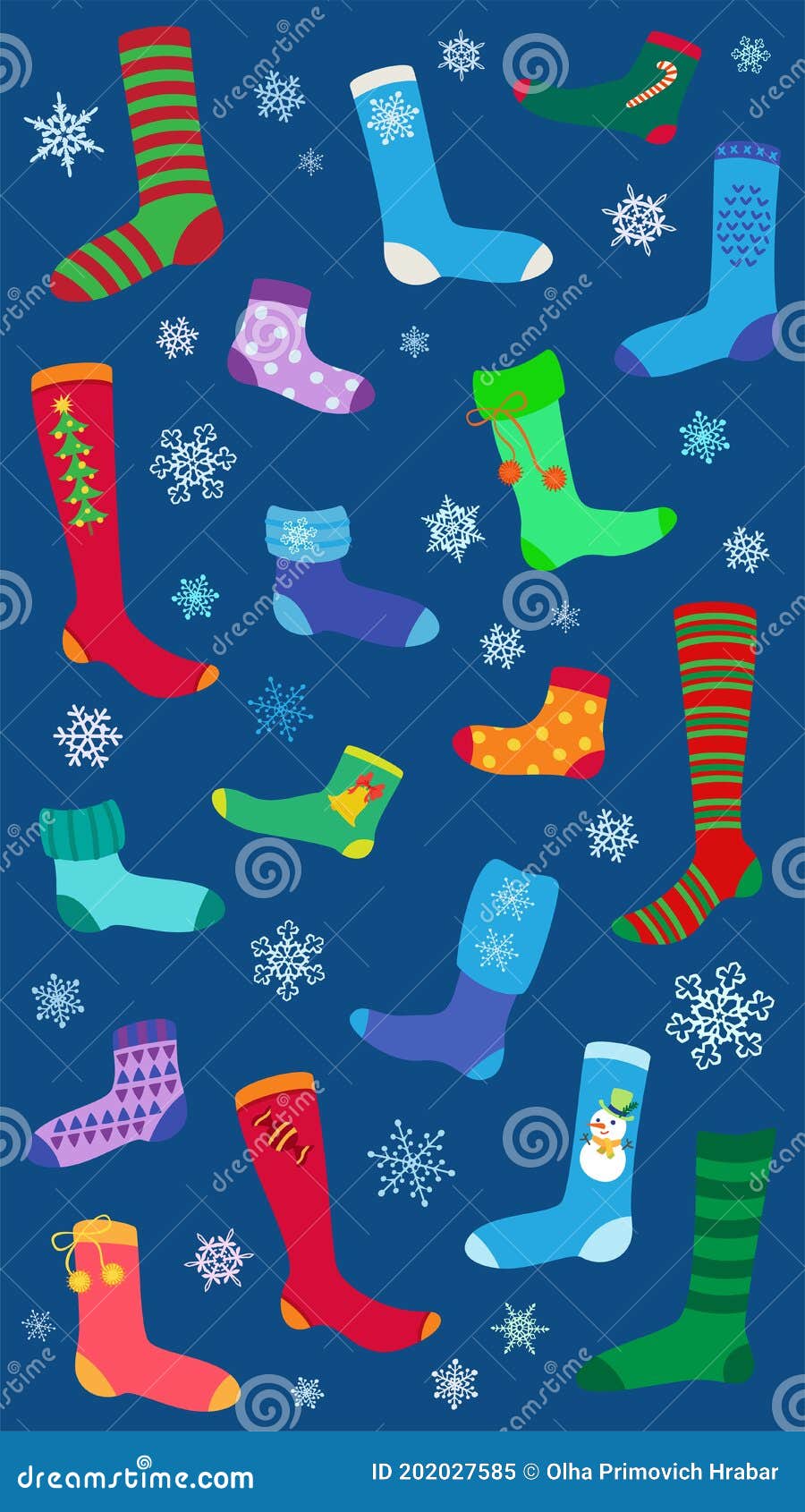 Set of Warm Socks with Christmas Decorations Wallpaper Background for ...