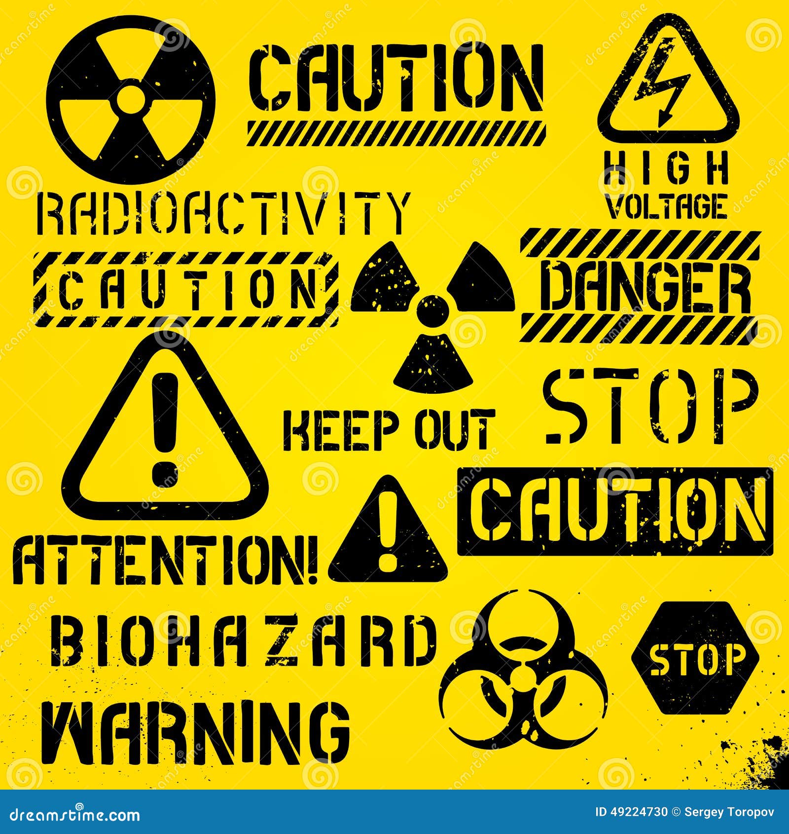 Set Warning Hazard Symbols Stock Illustrations – 1,137 Set Warning ...