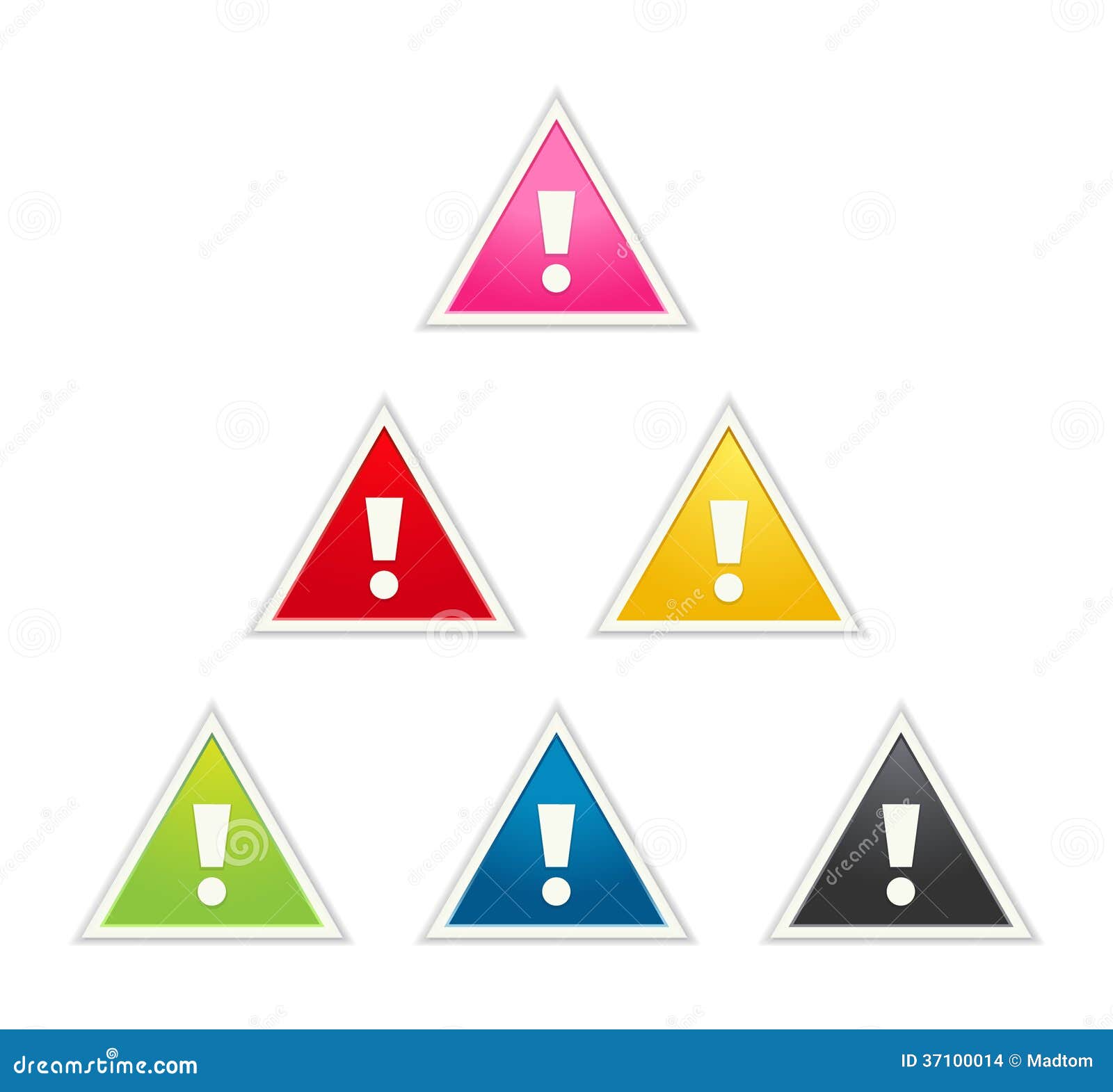 The set of warning icons stock vector. Illustration of black - 37100014