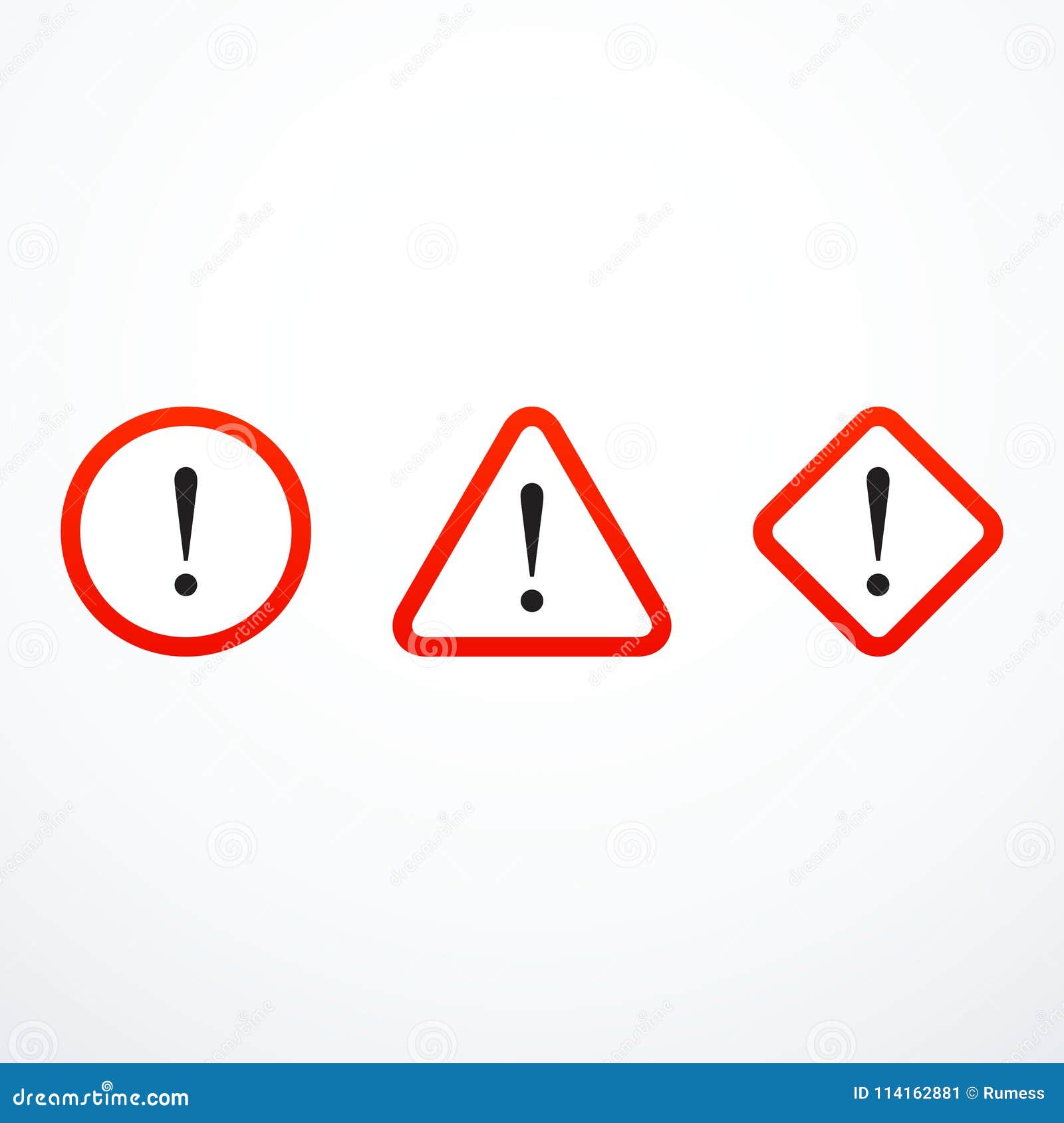 Set Of Warning Sign Icons Exclamation Mark Icons Stock Vector Illustration Of Advice Mark