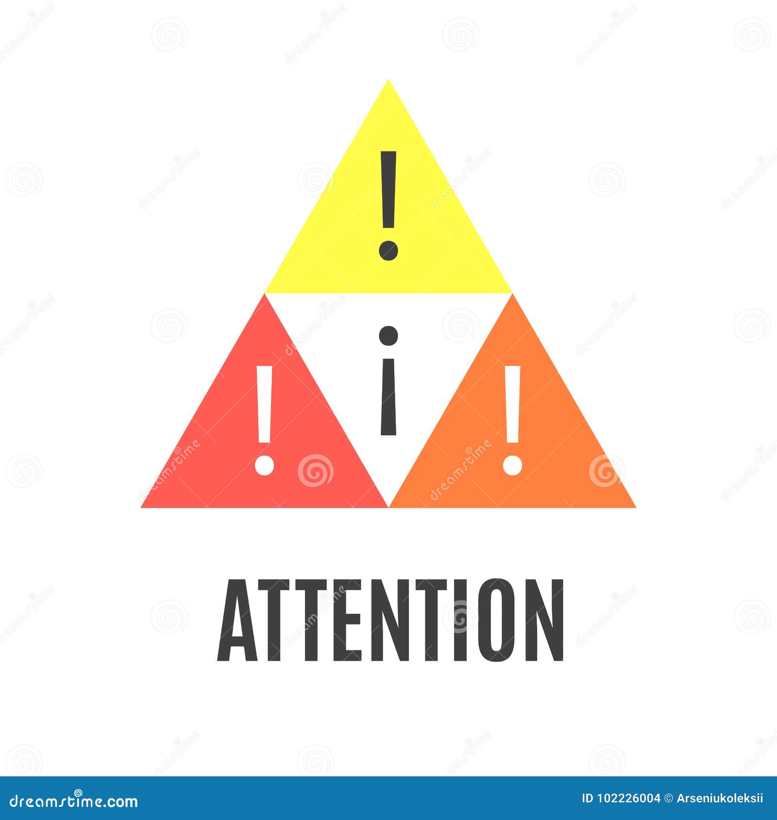 Set of warning signs stock vector. Illustration of attention - 102226004