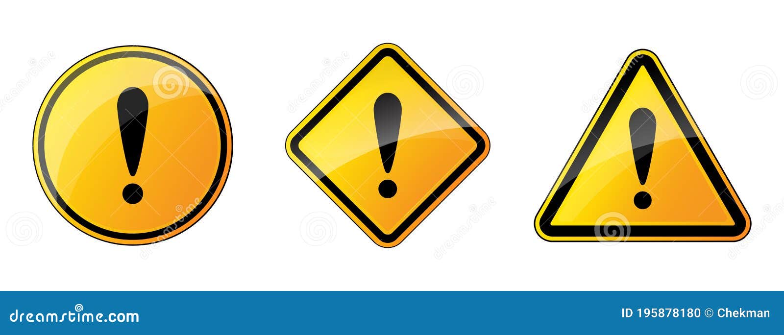 Set of Warning Signs. Danger Icons with Exclamation Point Stock ...