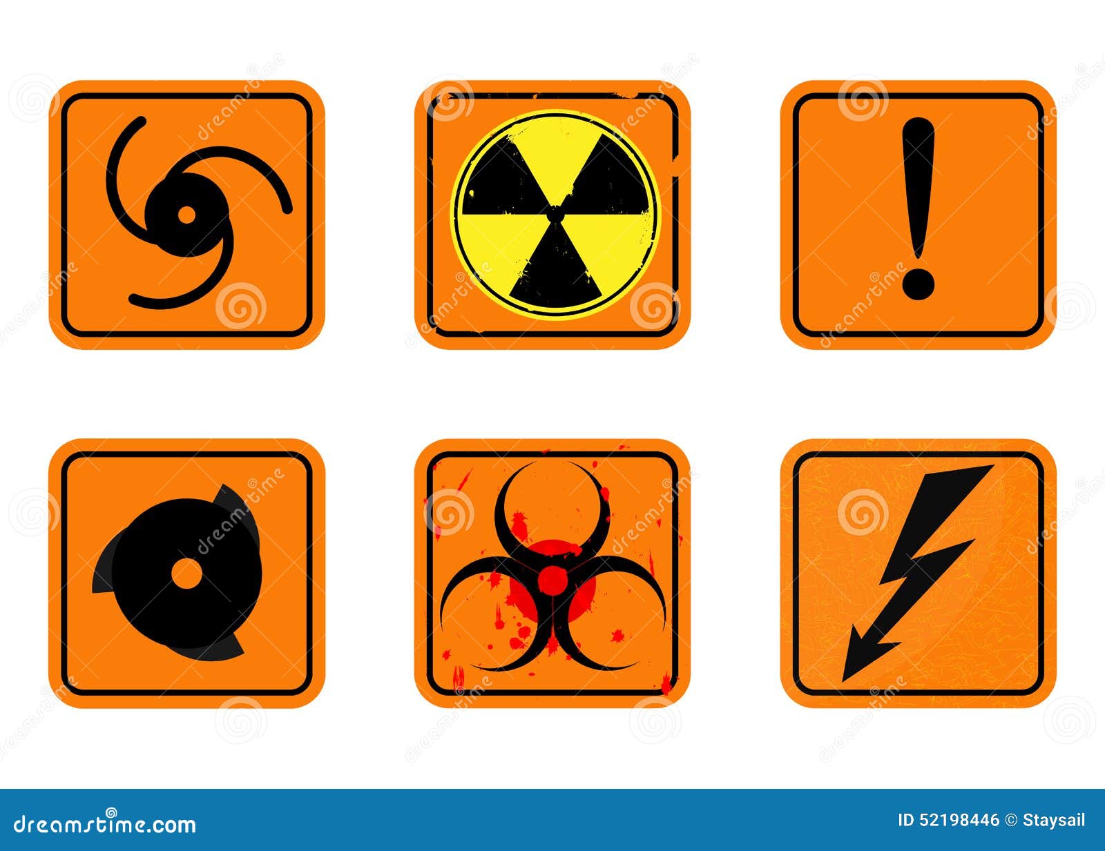 Set of warning signs stock vector. Illustration of alarm - 52198446