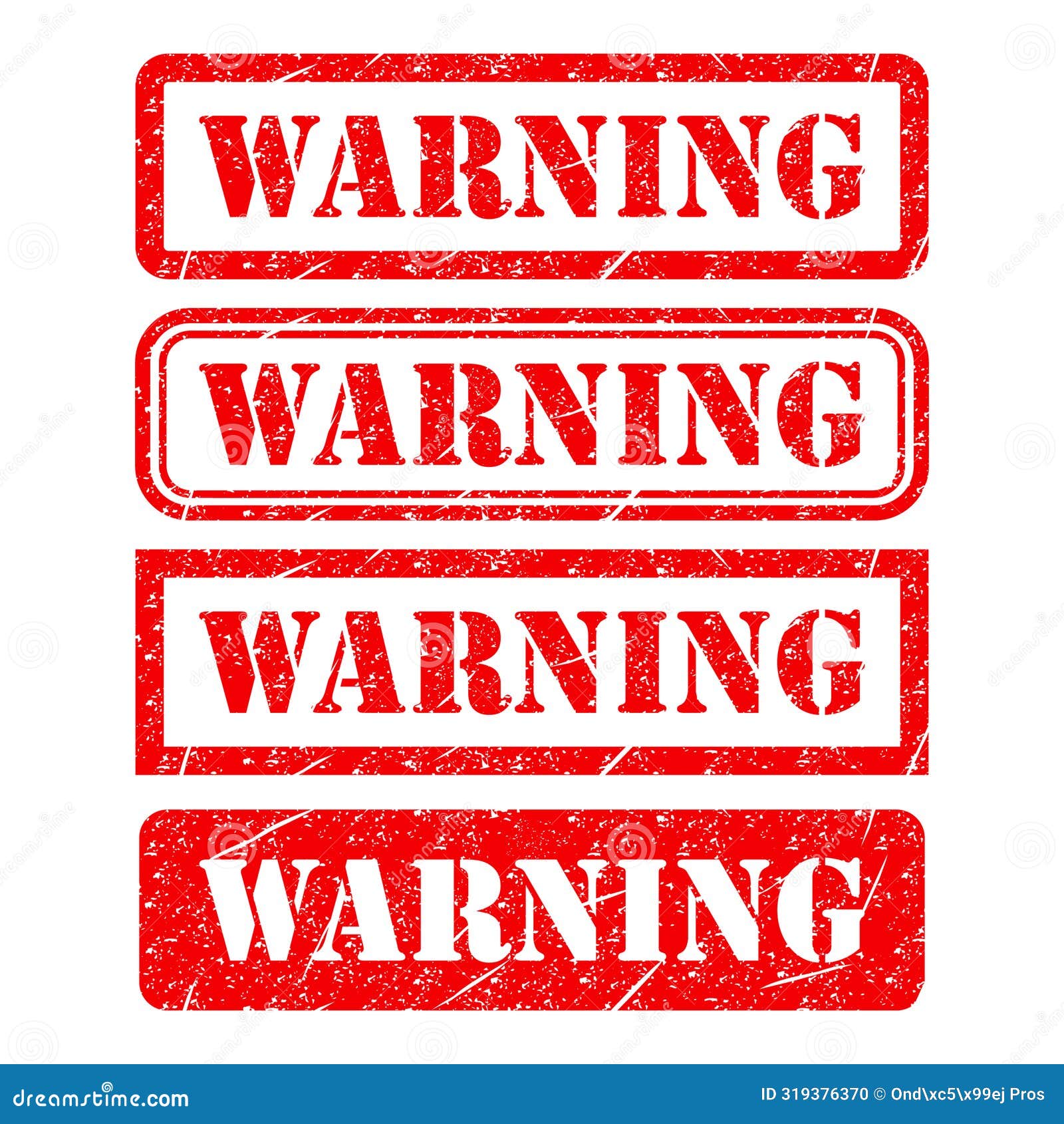 Set of Warning Stamp Symbol, Label Sticker Sign Button, Text Banner ...