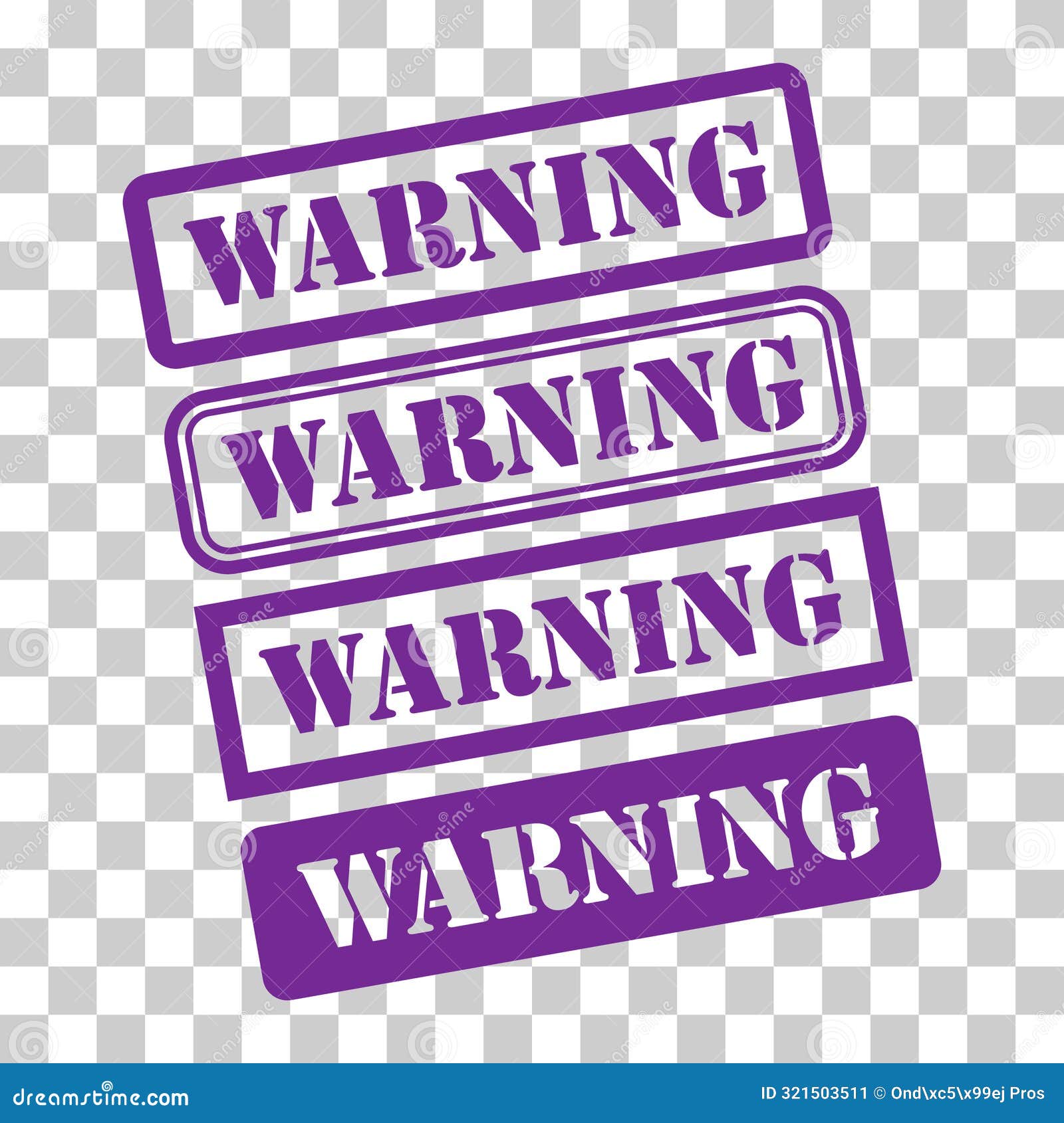 Set of Warning Stamp Symbol, Label Sticker Sign Button, Text Banner ...