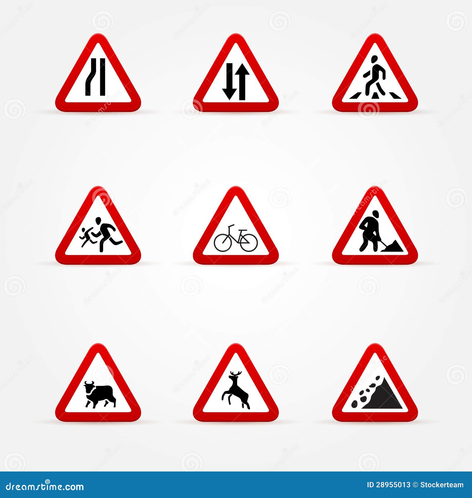 Warning Traffic Signs Vector Set | CartoonDealer.com #36374713