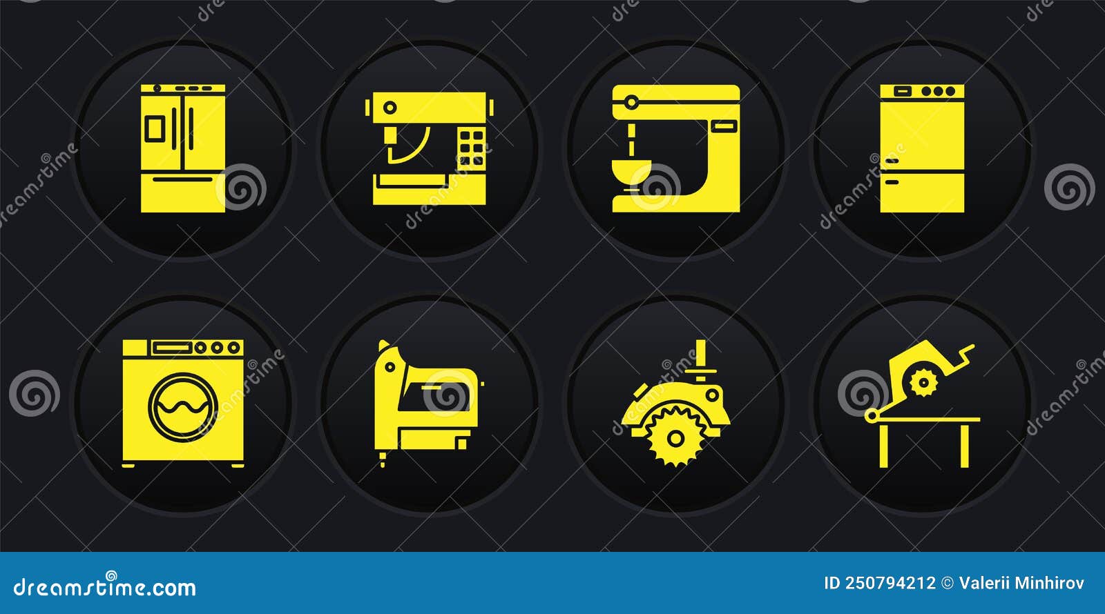 Set Washer, Refrigerator, Electric Construction Stapler, Circular Saw ...