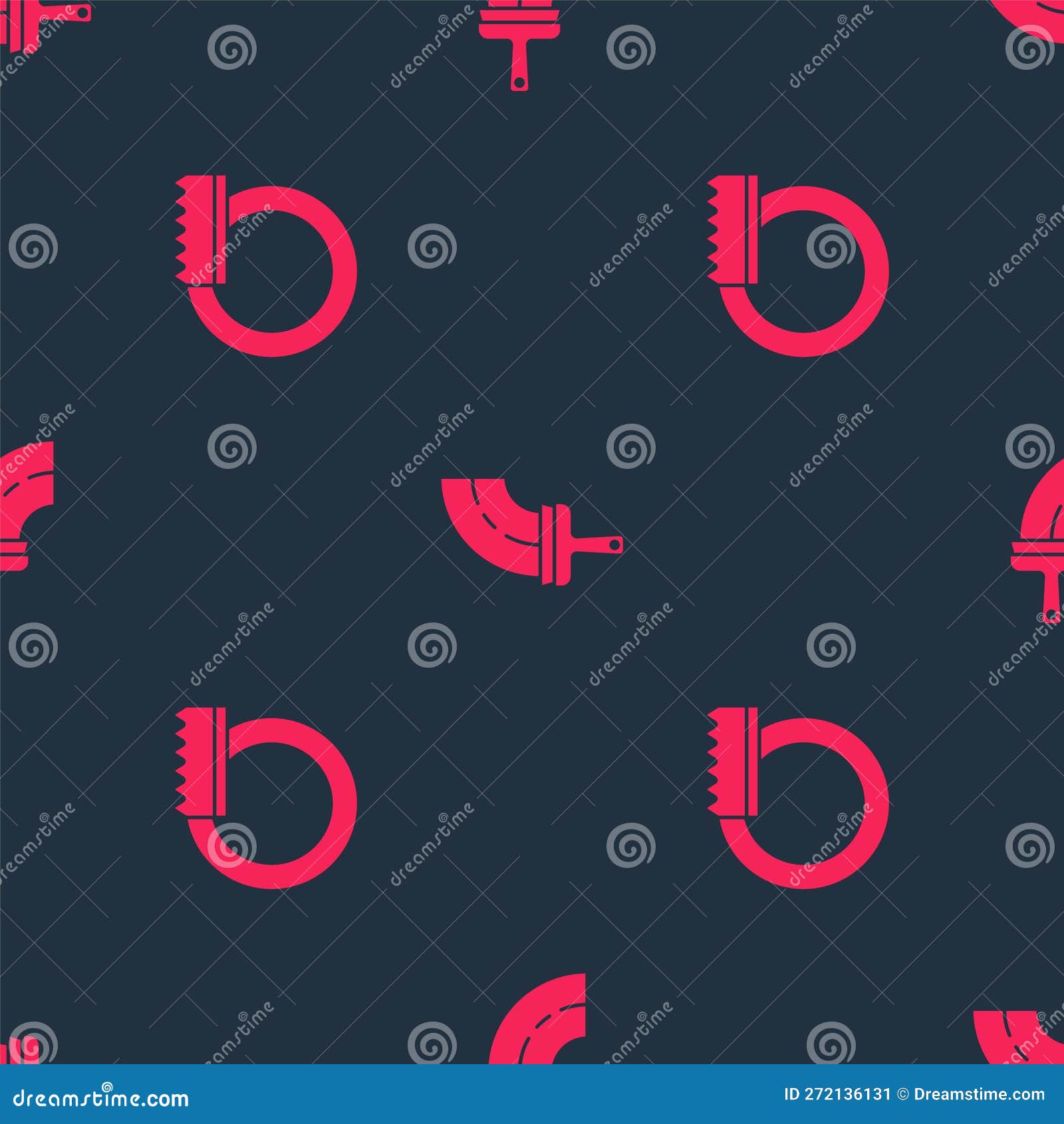 Set Washing Dishes And Rubber Cleaner For Windows On Seamless Pattern ...