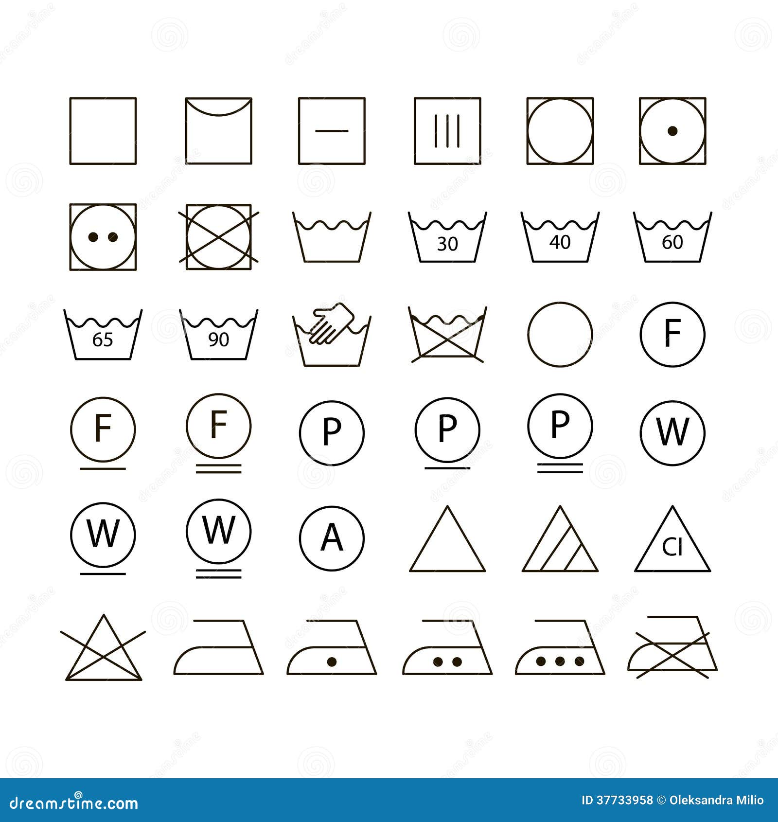 Washing Symbols Vector Illustration | CartoonDealer.com #23298982
