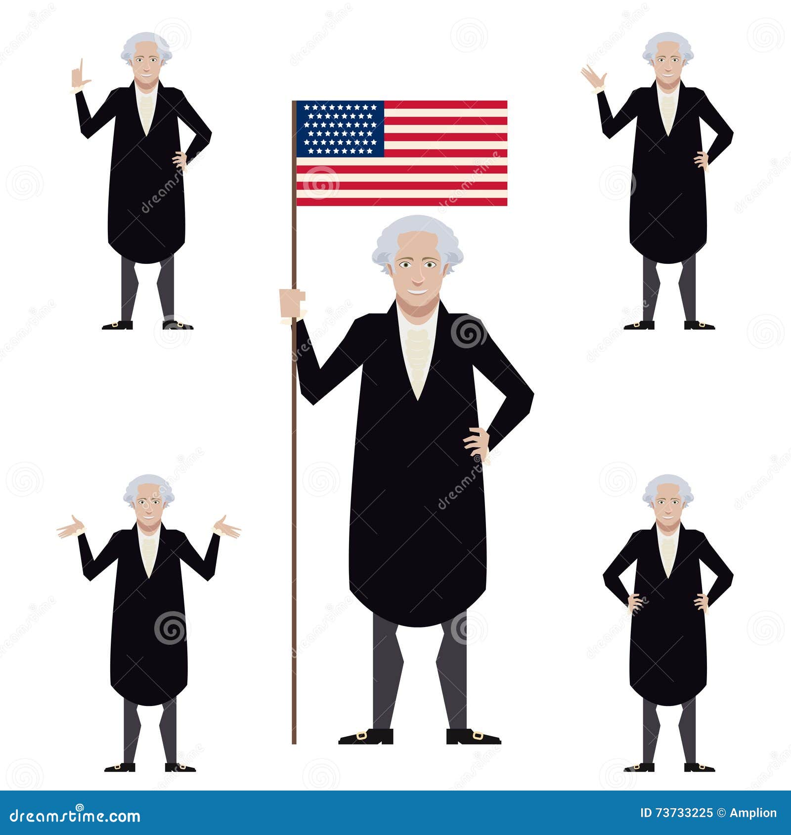 Set of Washington Flat Icons Stock Vector - Illustration of icon, people: 73733225