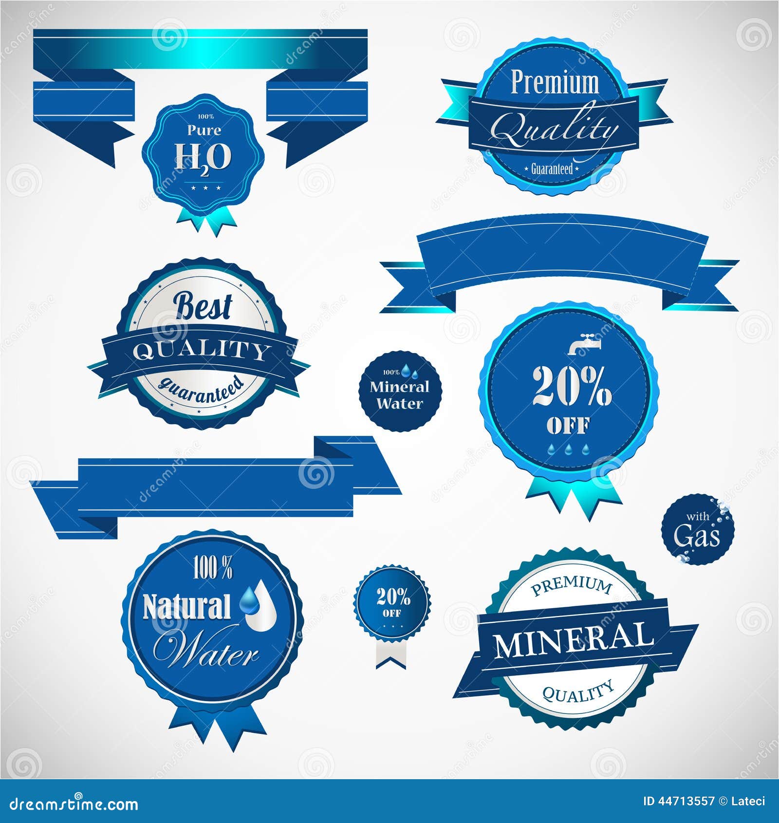 Set of water badges stock vector. Illustration of graphic - 44713557