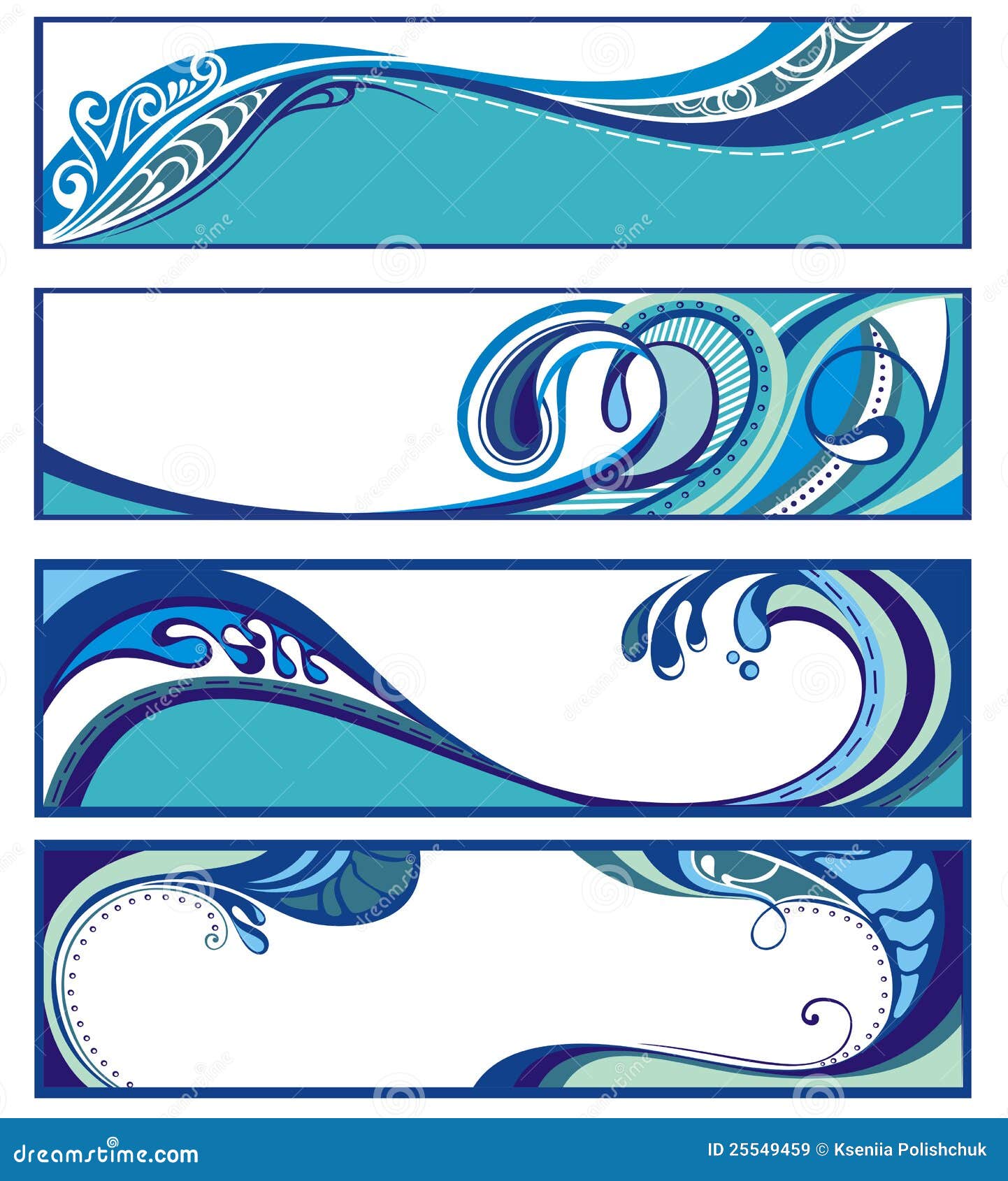 Set Of Water Banners. Splash. Royalty Free Stock Images - Image: 25549459