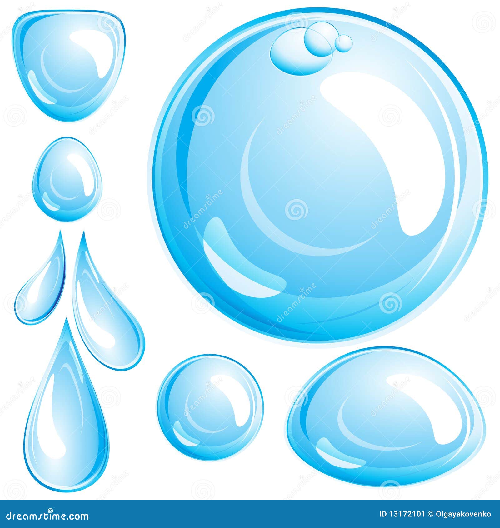 Set of water bubble. stock vector. Illustration of element - 13172101