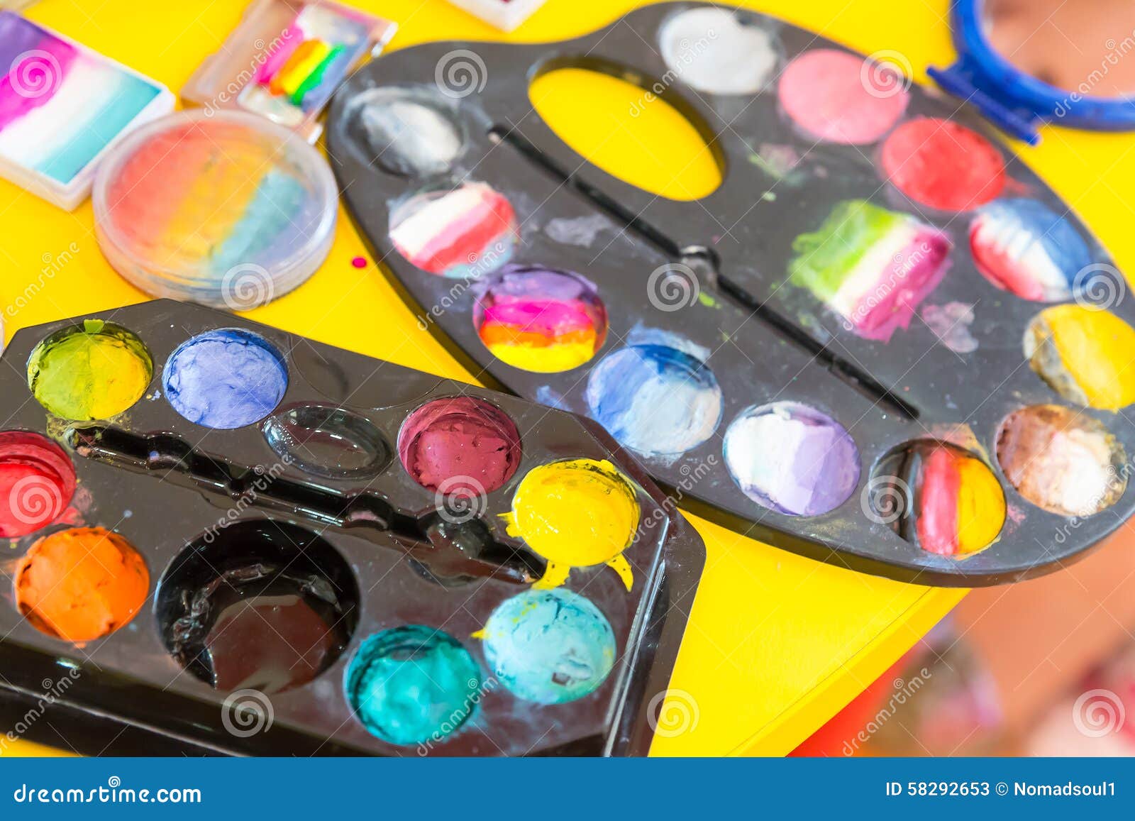 Set of water-colours stock image. Image of multicolored - 58292653