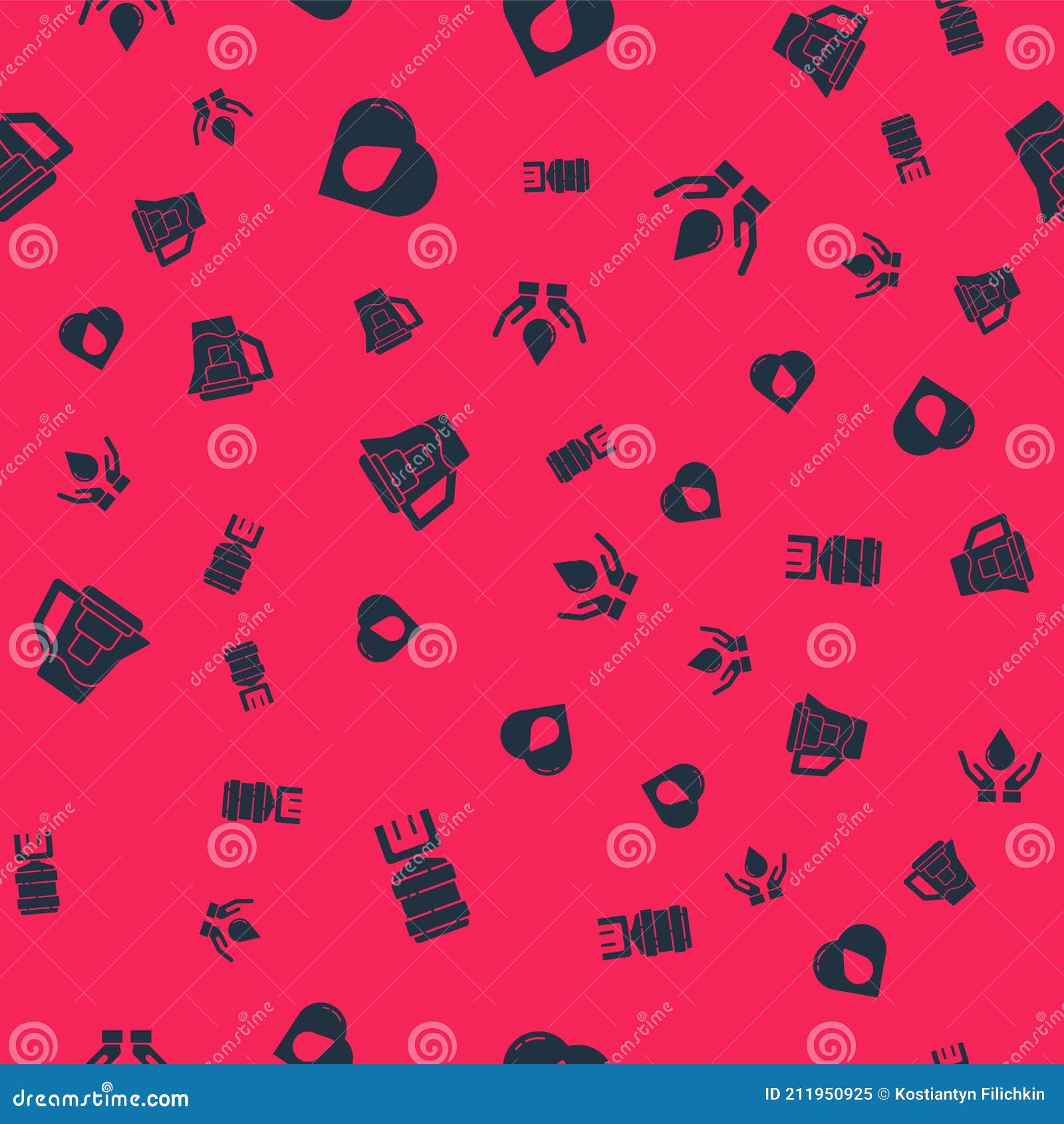 Set Water Cooler, Heart with Water Drop, Jug Filter and Washing Hands ...