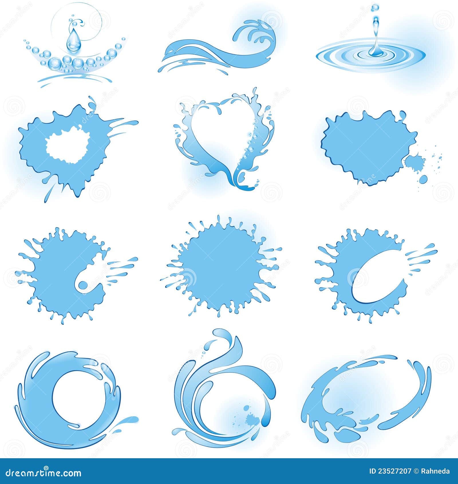 Set of Water Design Elements. Stock Vector - Illustration of abstract ...