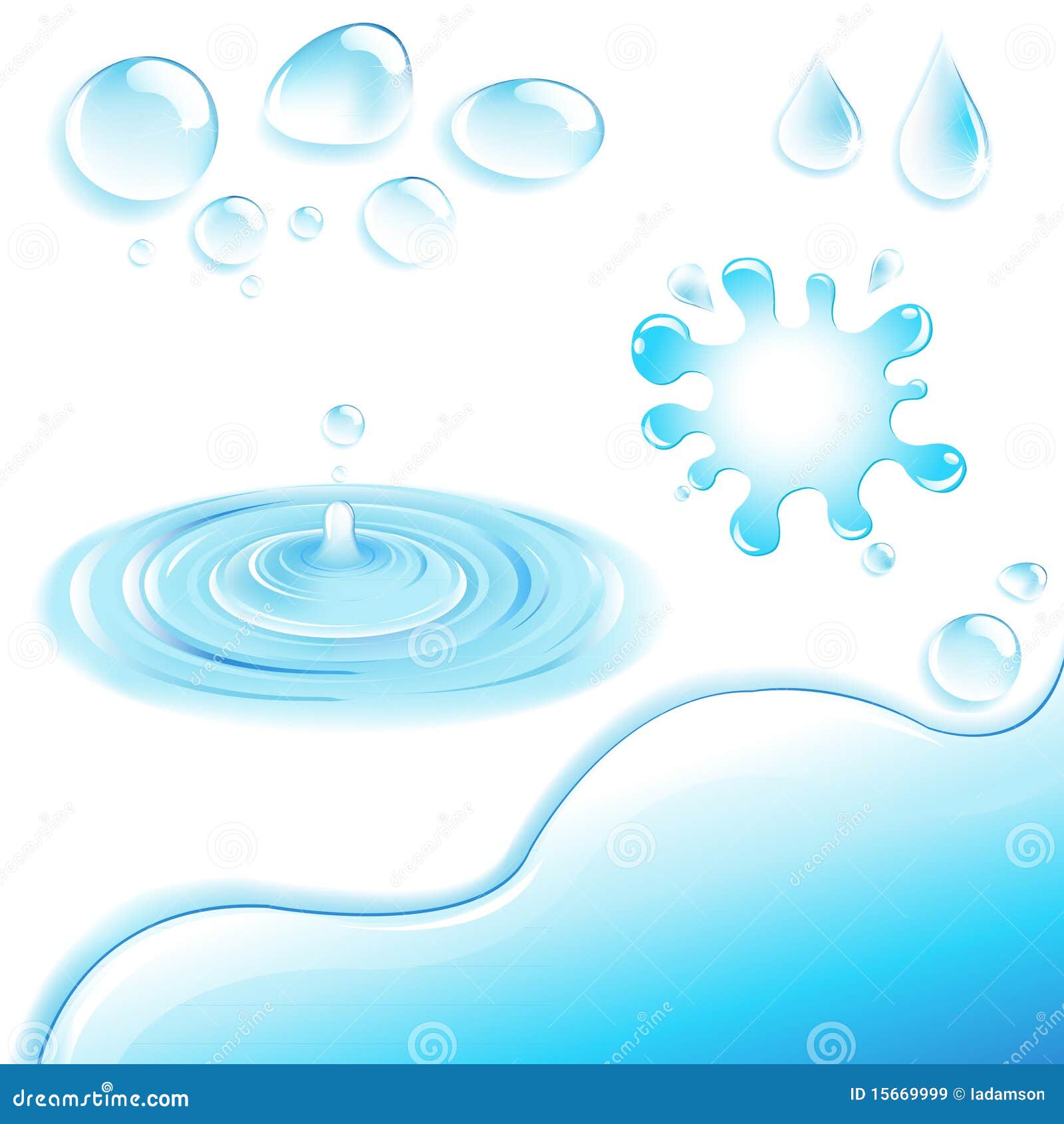 Set of Water Design Elements. Vector Stock Vector - Illustration of ...
