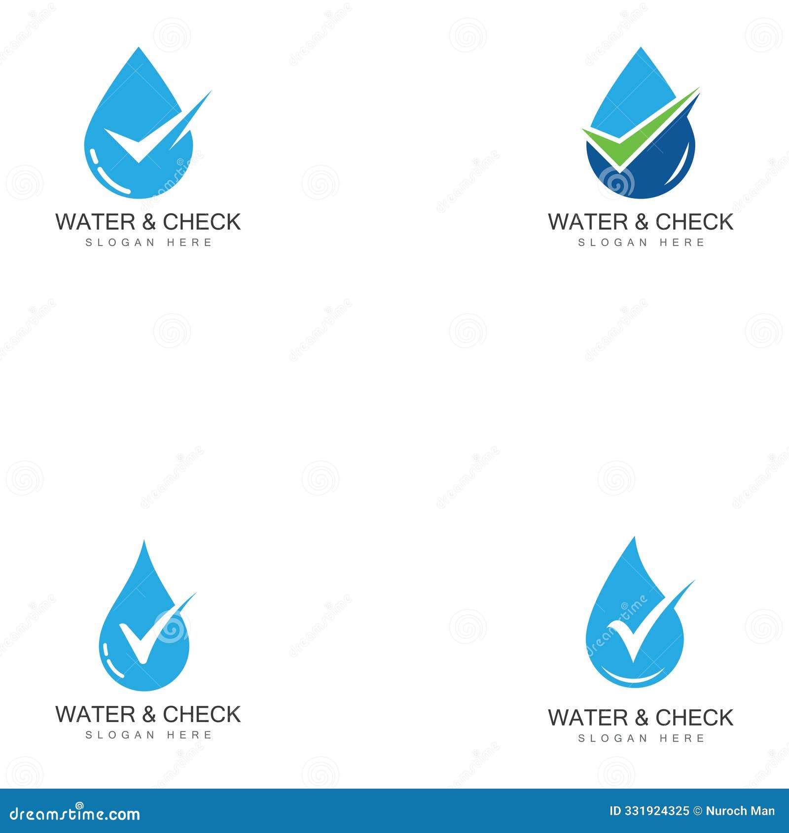Set of Water Drop Check Mark Icon Vector Illustration Design Template ...