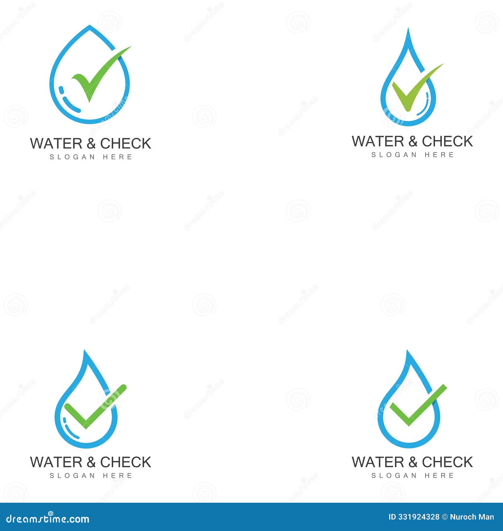 Set of Water Drop Check Mark Icon Vector Illustration Design Template ...