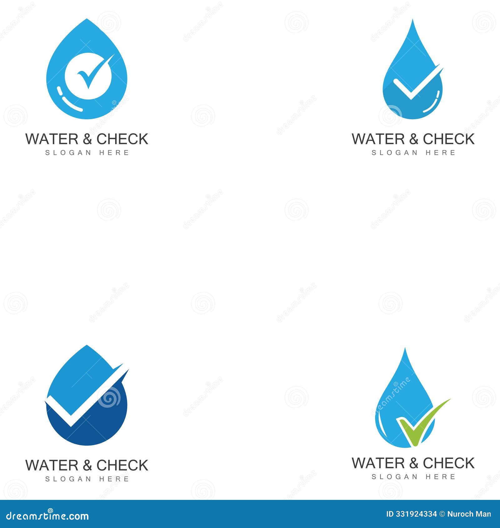 Set of Water Drop Check Mark Icon Vector Illustration Design Template ...
