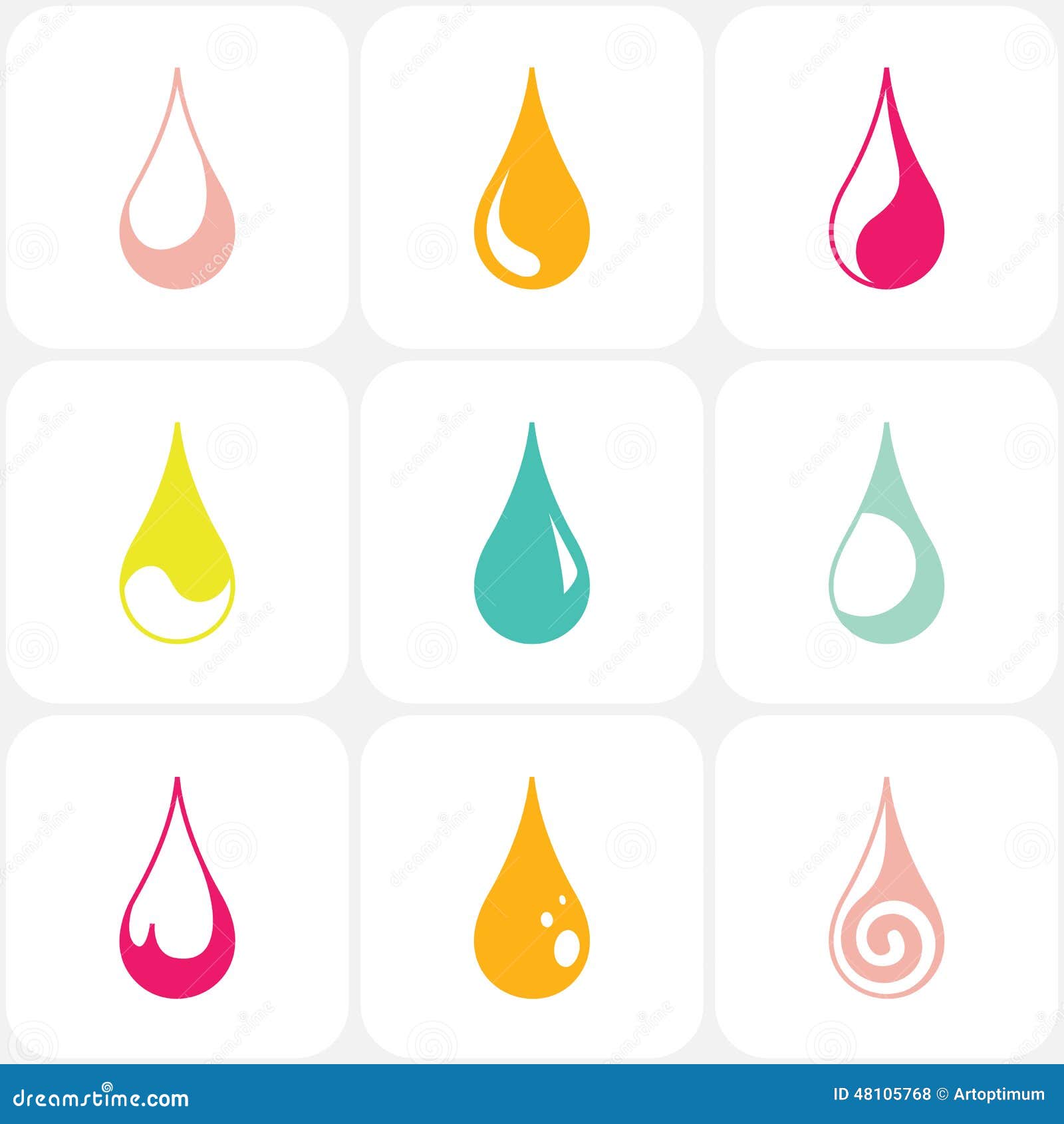 Set of water drops stock vector. Illustration of mere - 48105768