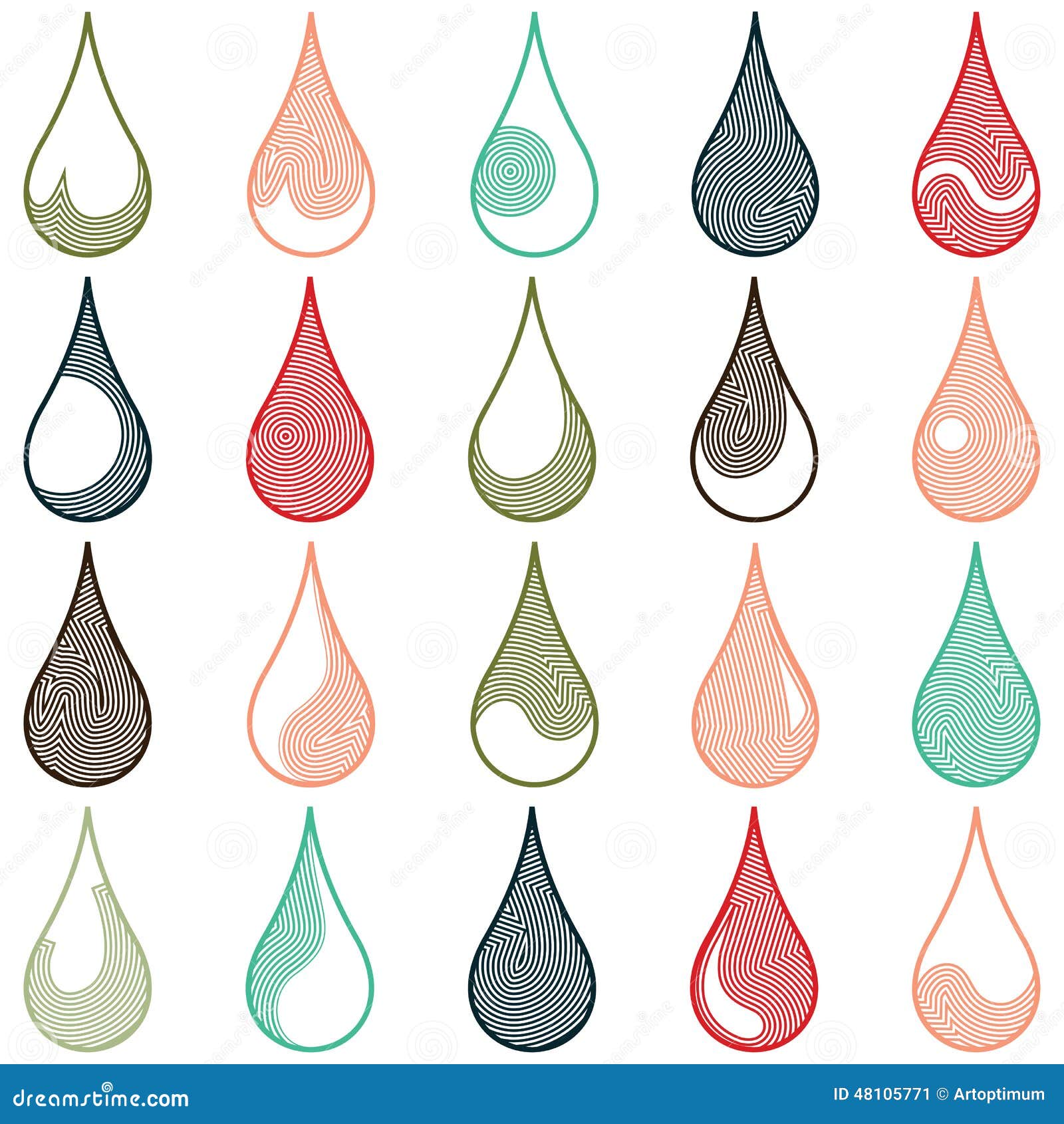 Set of water drops stock vector. Illustration of environment - 48105771