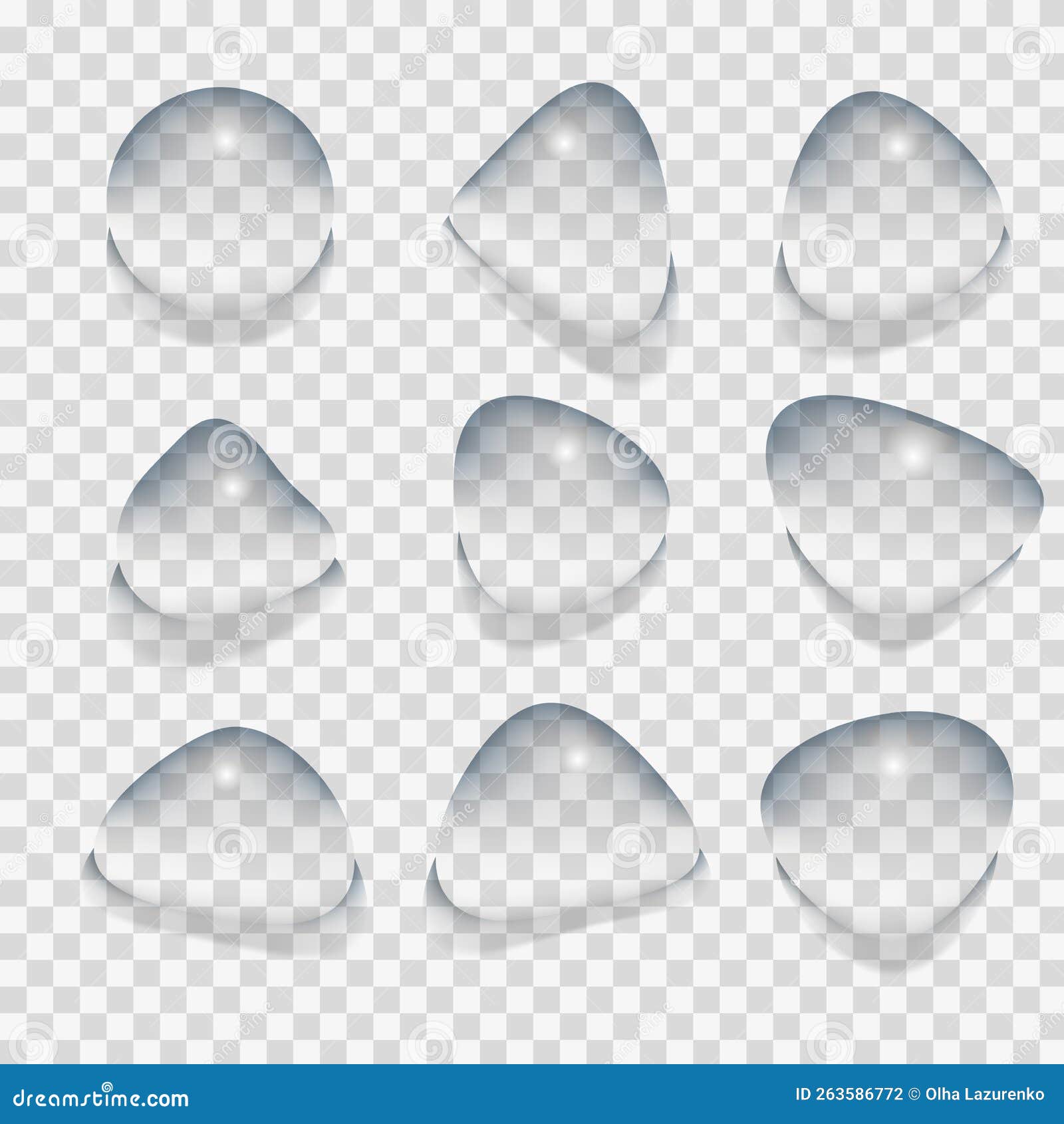 Set of Water Drops Different Shapes. Vector Illustration Stock Vector ...