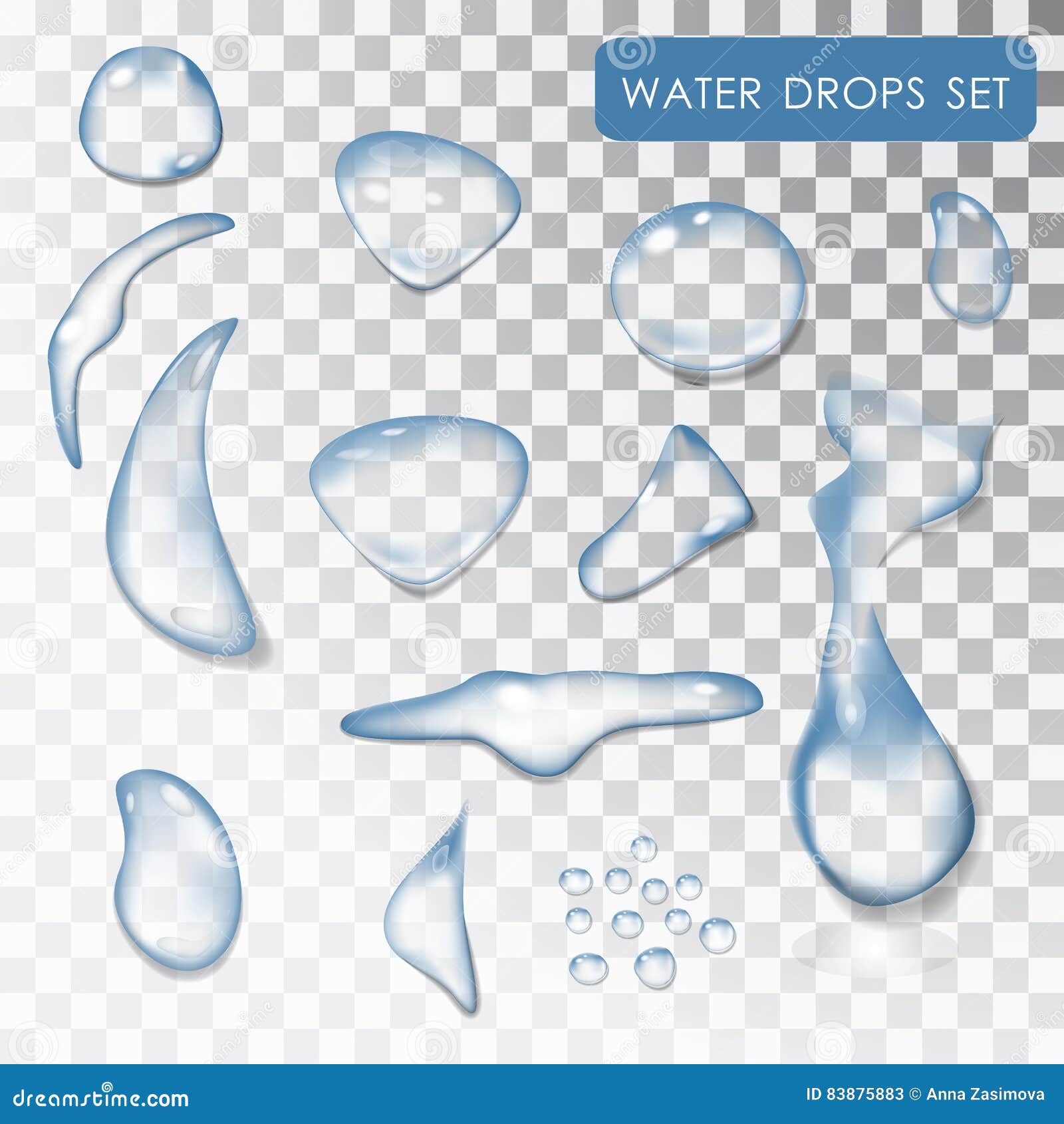 Set of water drops. stock vector. Illustration of droplet - 83875883
